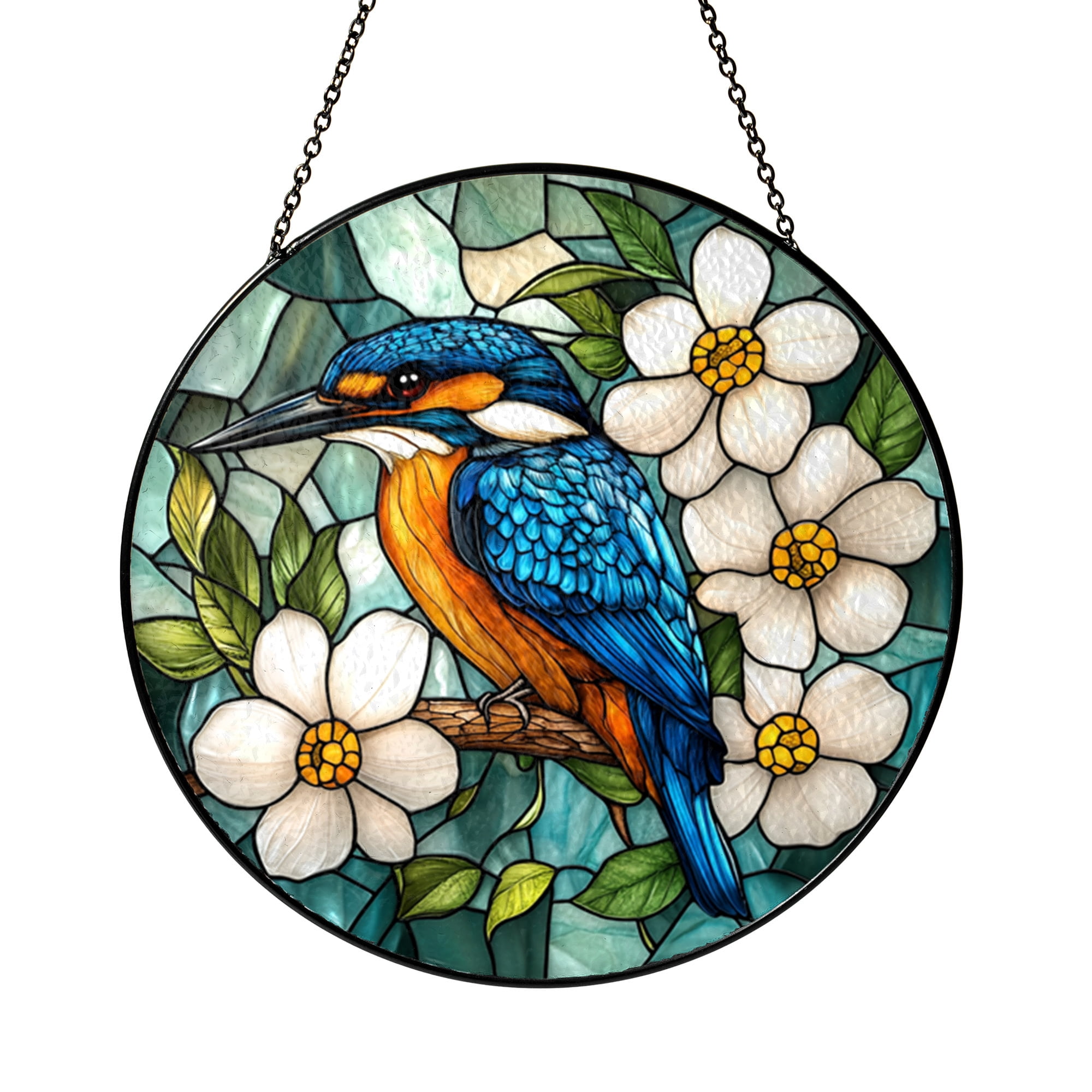 Dahlia Flower Stained Glass Suncatcher – Nature-Inspired Window Hanging ...