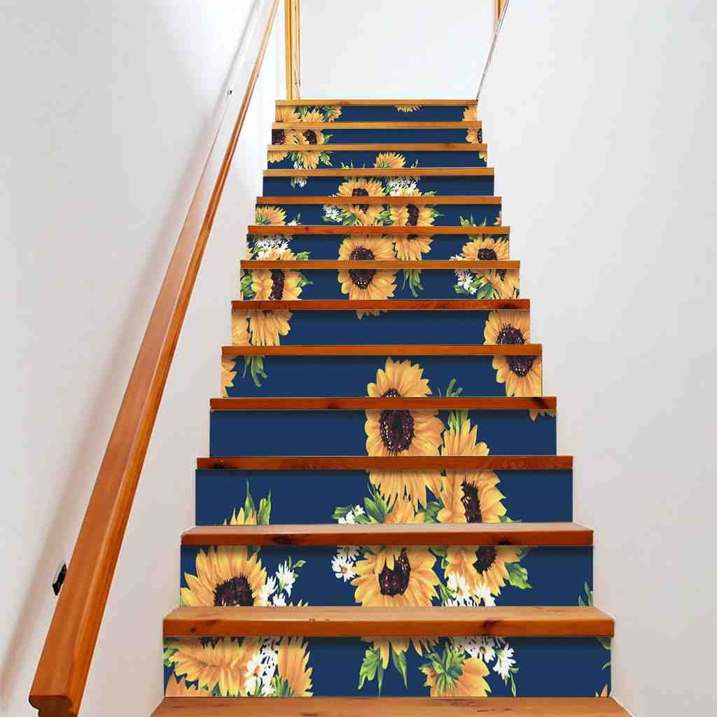 Dahlia Flower Stair Stickers Bloom Blossom Orange Petals Floral ...