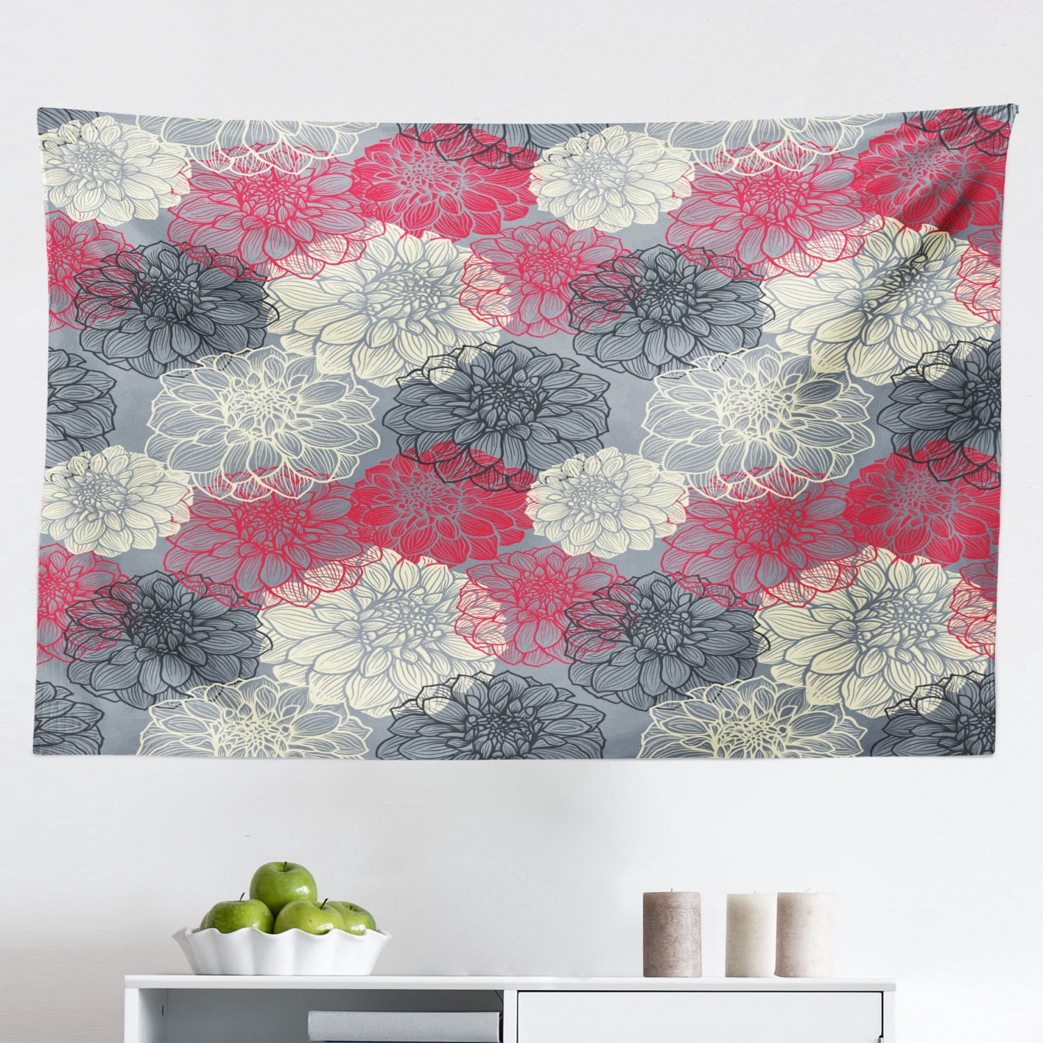 Dahlia Flower Tapestry, National Local Mexican Flower Aztec Culture ...
