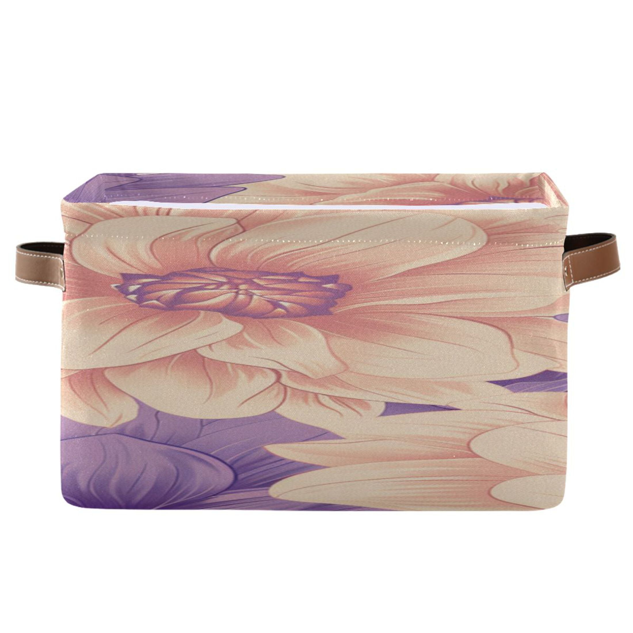 Dahlia Hand Painted Square Storage Bins with Handles Collapsible ...