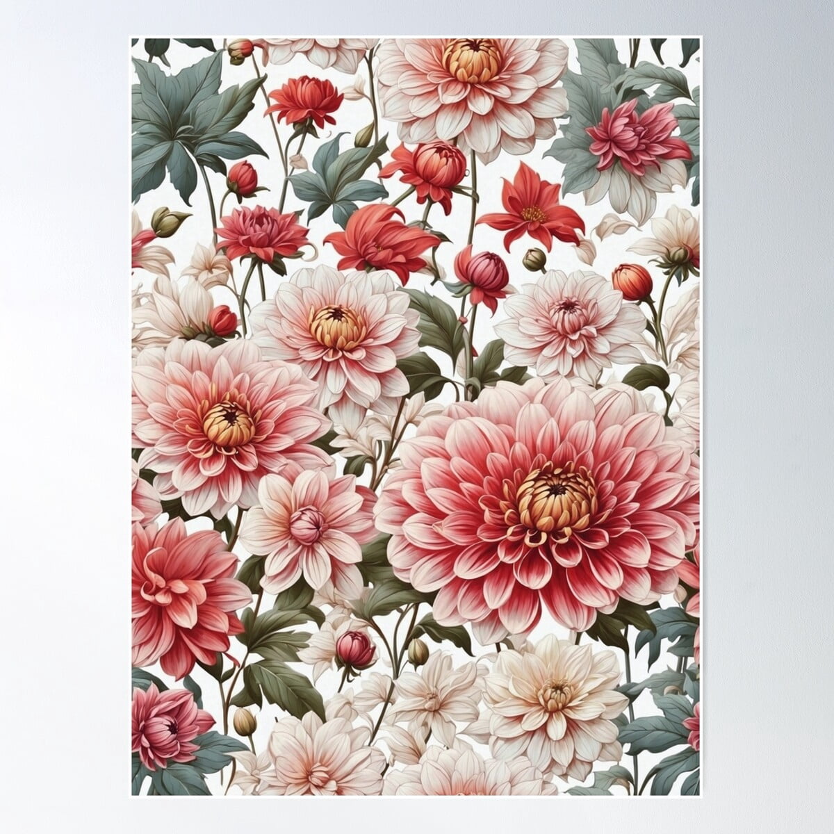Dahlia Poster Wall Art, Modern Wall Decor For Living Room Bedroom ...