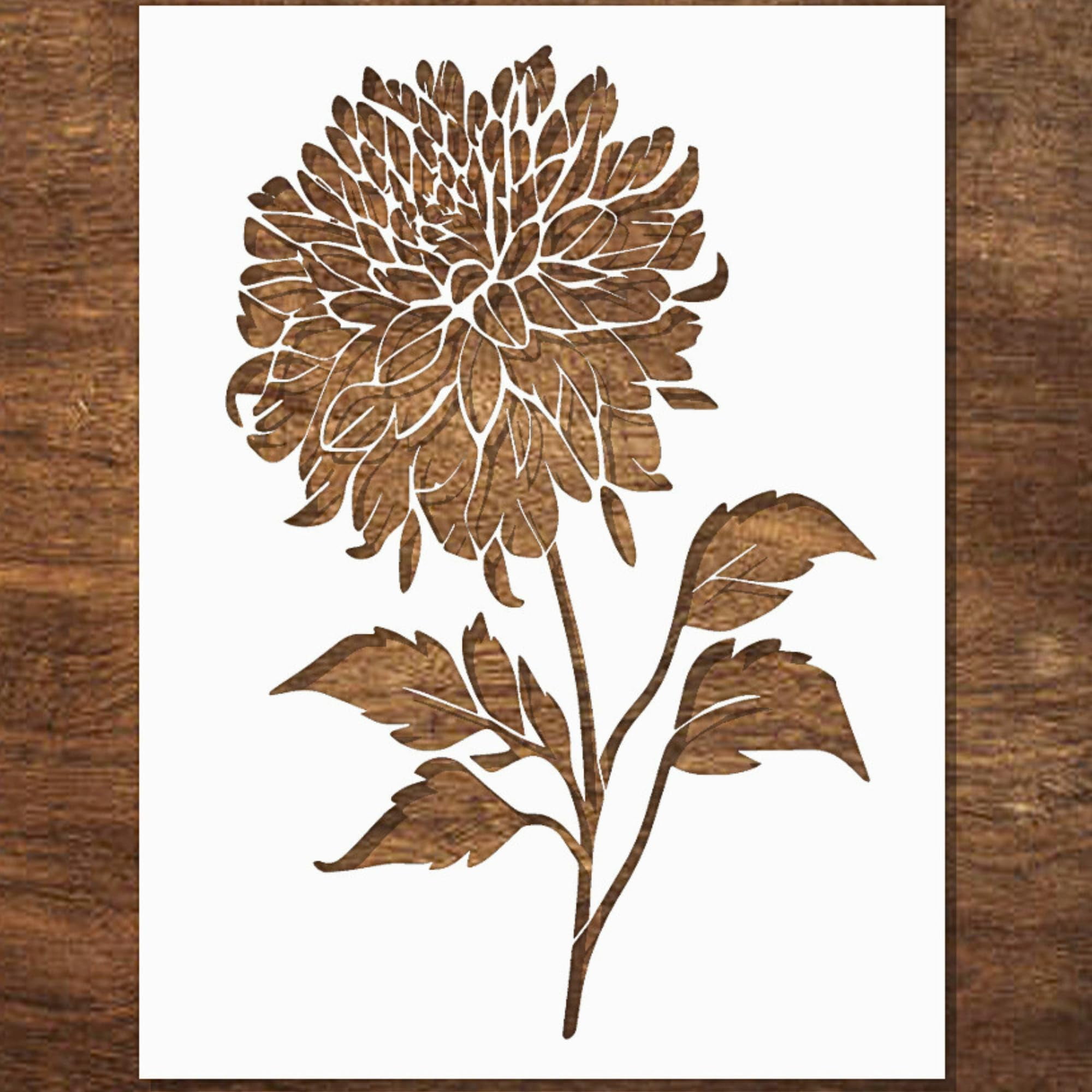 Dahlia Stencil - Large Flower Stencils for Painting on Wood, Canvas ...