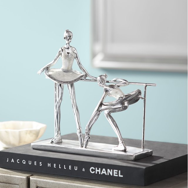 Dahlia Studios Ballerina Practice 11 1/2" High Silver Sculpture (Colors ...