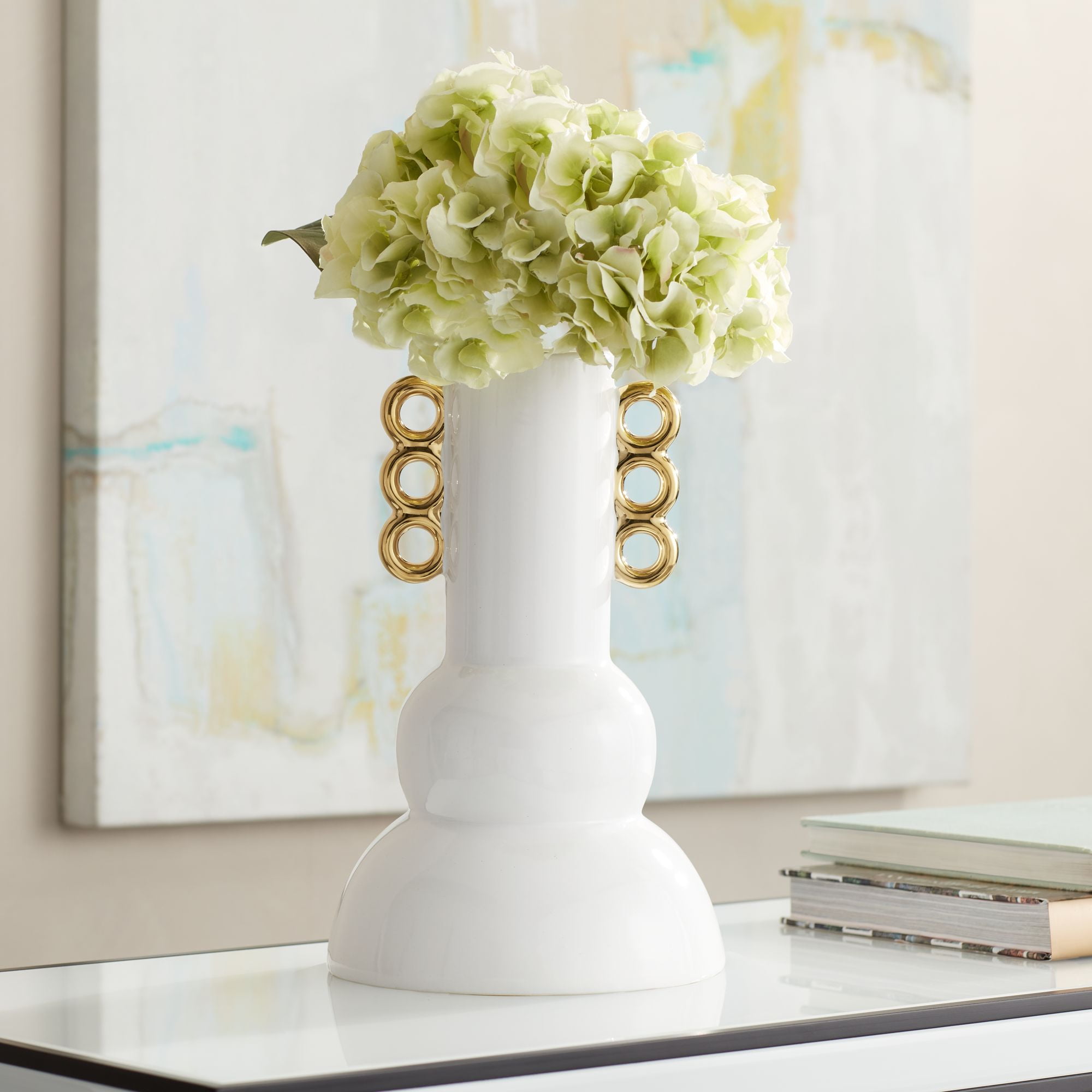 Dahlia Studios Empress 12" High Shiny White Ceramic Vase - Walmart.com
