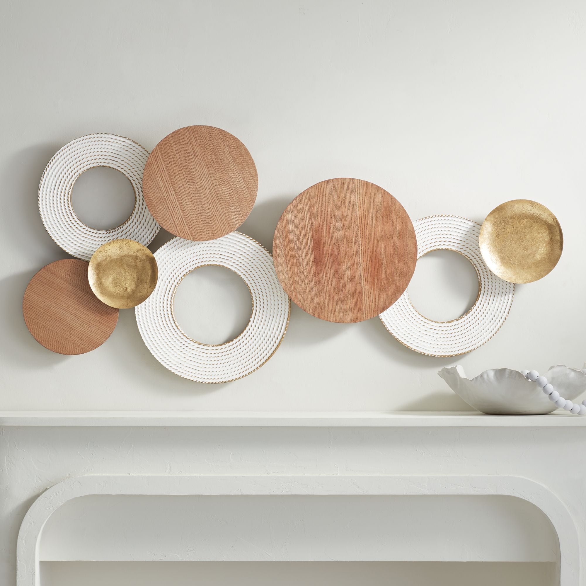 Dahlia Studios Friar Contemporary Farmhouse Round Metal Art Decor, 44 1 ...