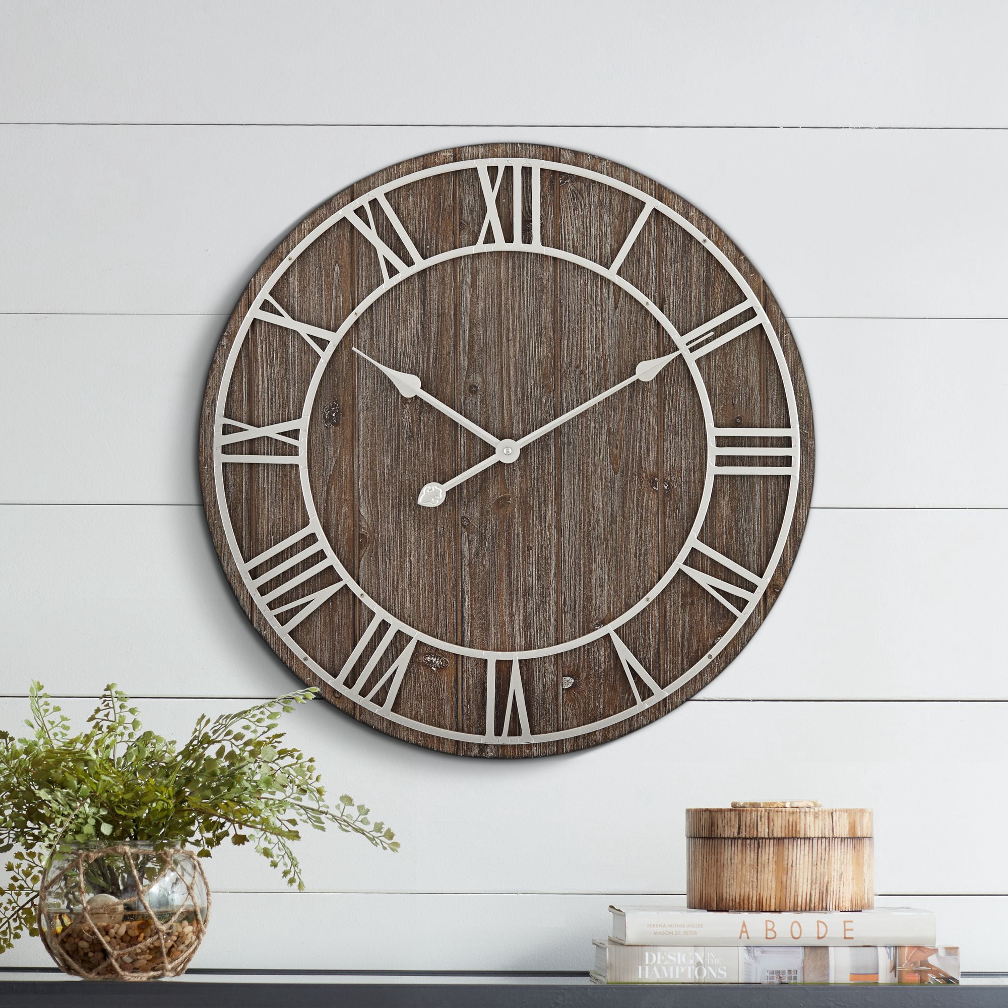 Dahlia Studios Zania 23 3/4" Round Matte Dark Gray Wall Clock - Walmart.com