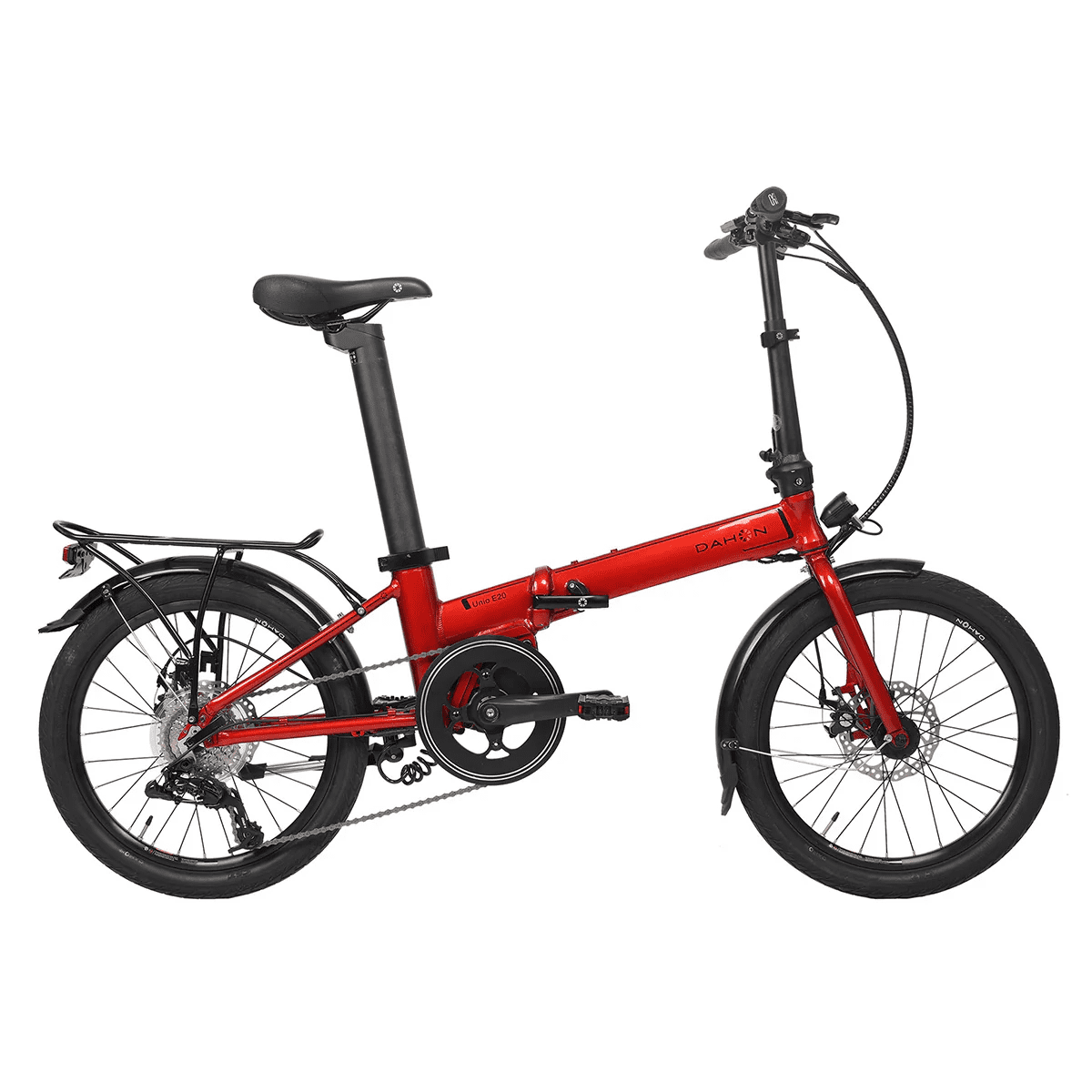 Dahon UNIO E20 Fodling eBike 20" Lightweight Aluminum,9 Speeds Up to 50 Miles Batteries Red ...