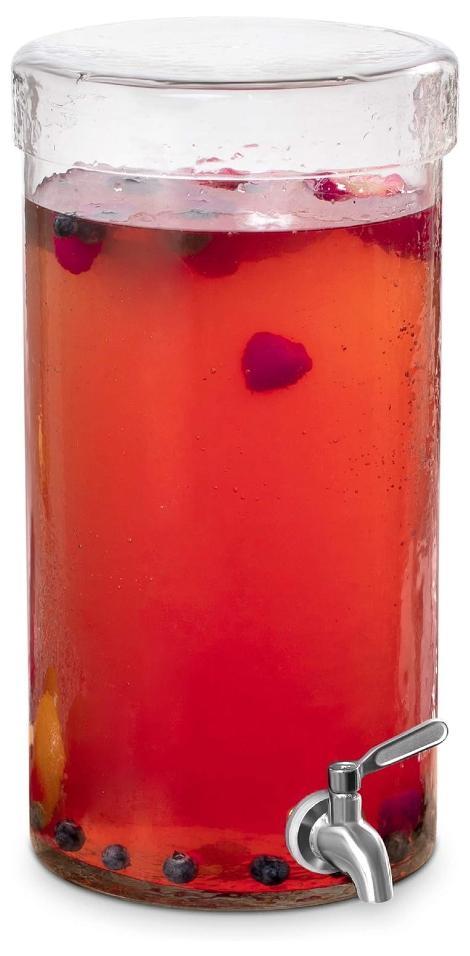 DaiZuY 1.5 Gallon Beverage Dispenser with Lid - Hammered Glass ...