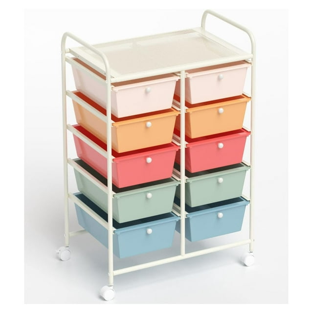 DaiZuY 10-Drawer Rolling Storage Cart, Storage Organizer Cart with ...