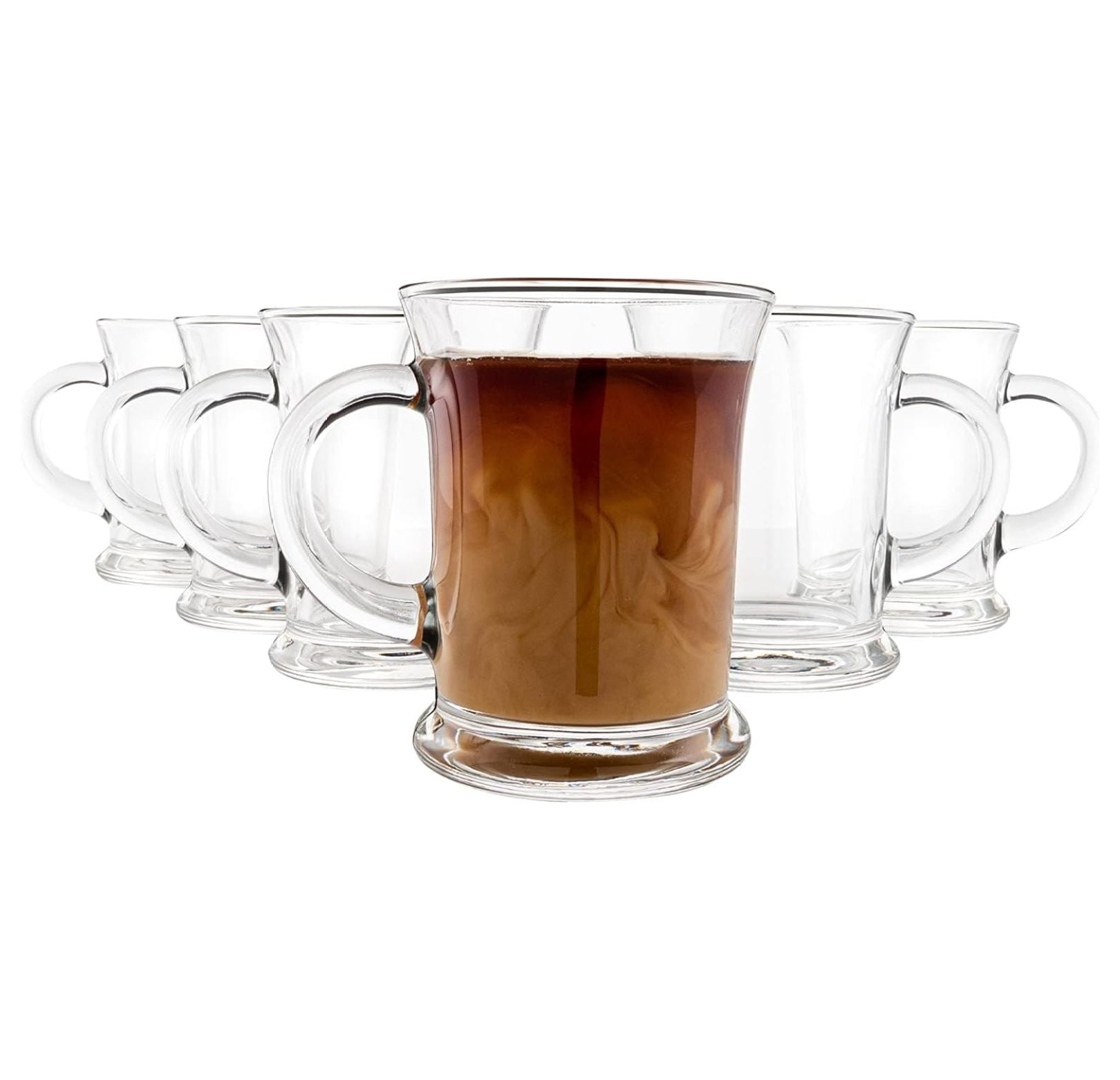 DaiZuY 13 Ounce Clear Glass Coffee Mugs | Aroma Collection – Thick and ...