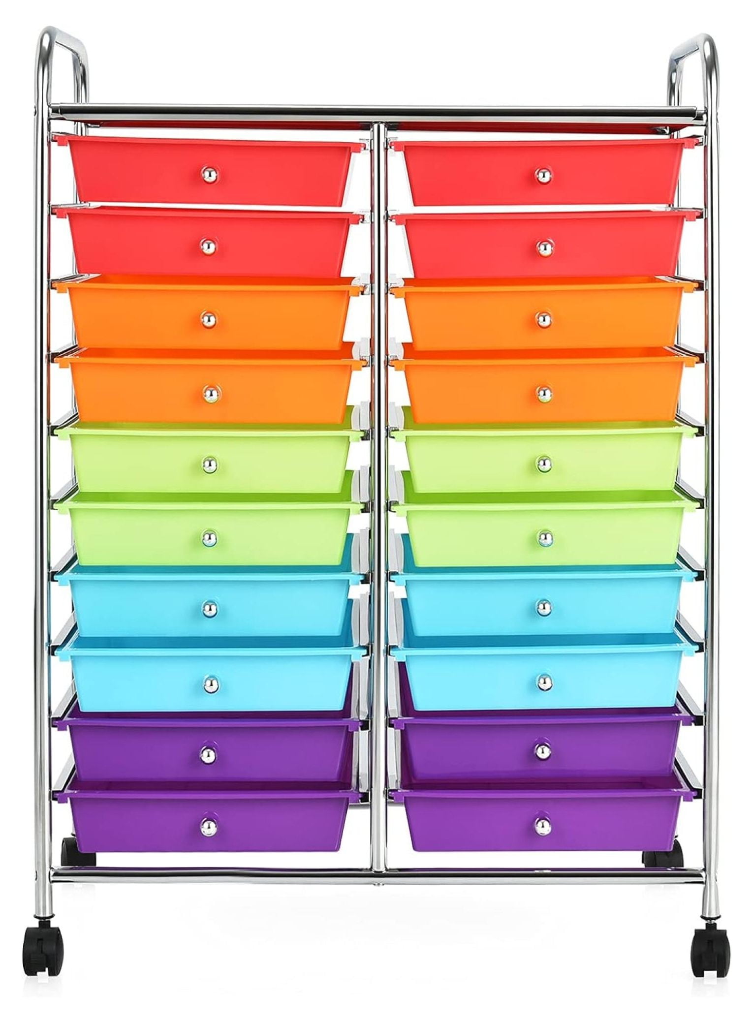 DaiZuY 20 Drawers Storage Cart w/Rolling Wheels, Multipurpose Mobile ...