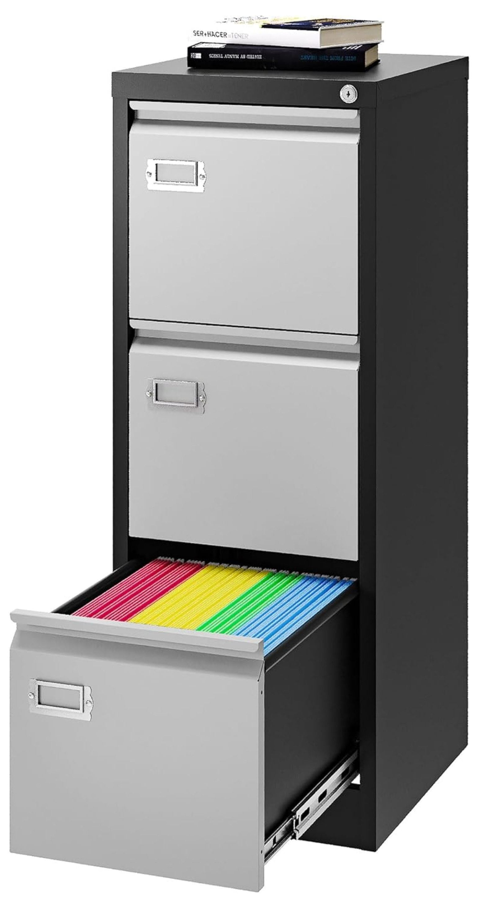 DaiZuY 3 Drawer File Cabinet,Metal Filing Cabinets with Lock,Lockable ...