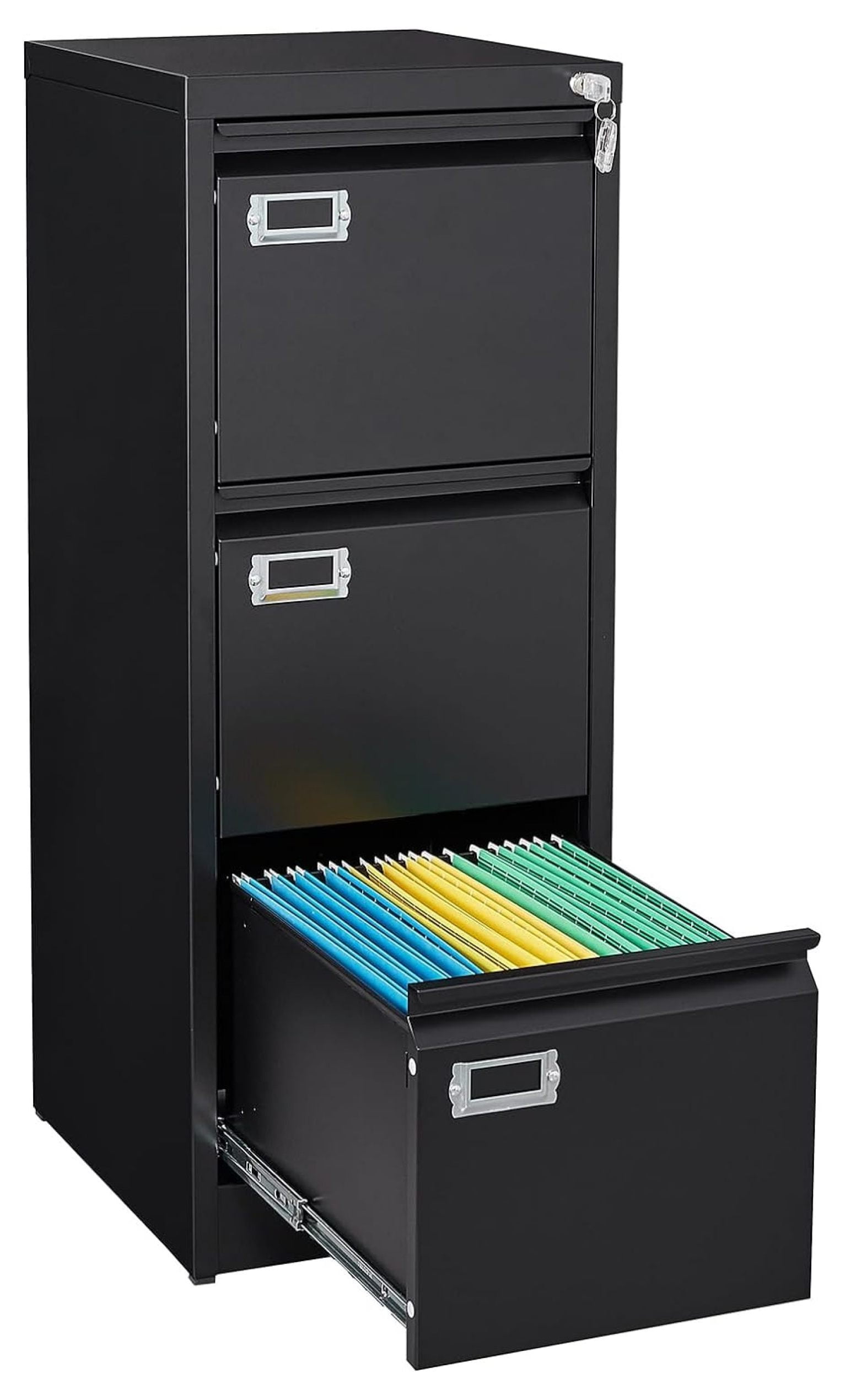 DaiZuY 3 Drawer Vertical File Cabinet with Lock, Stainless Steel Filing ...