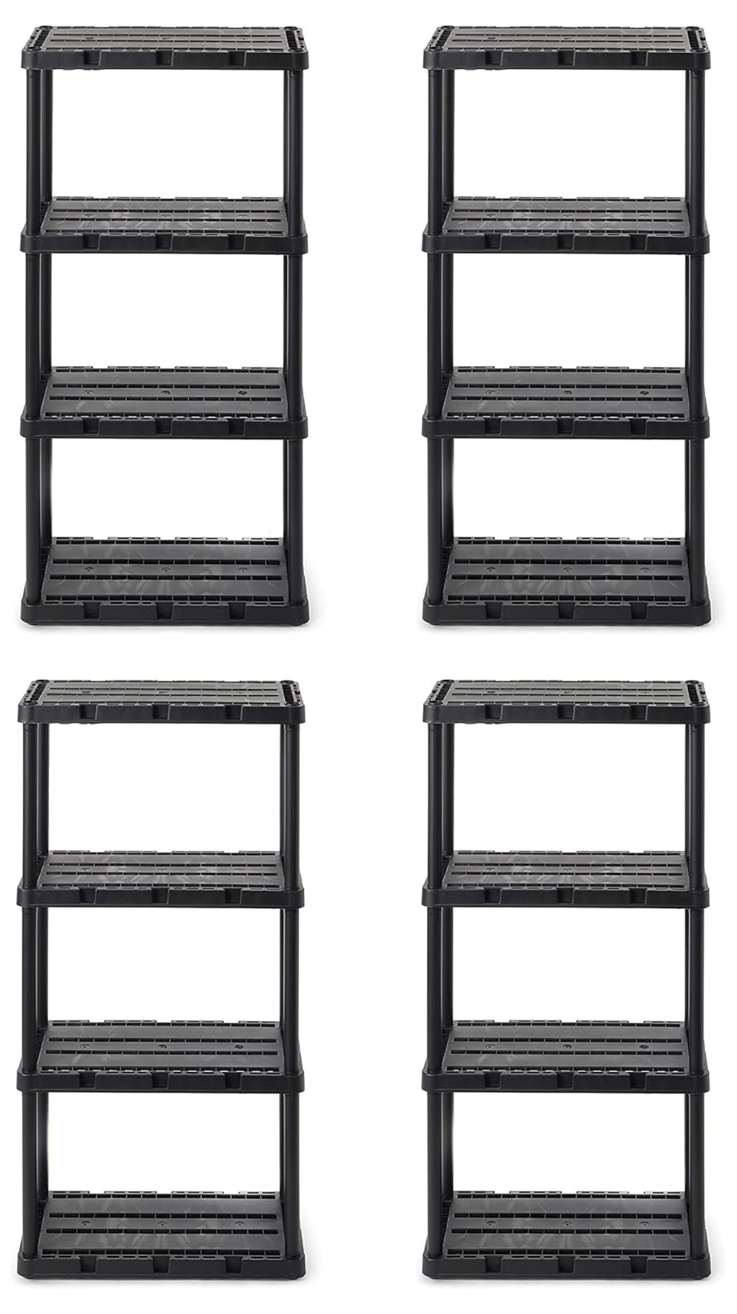 DaiZuY 4 Shelf Knect-A-Shelf Solid Light Duty Storage Unit 24 x 12 x ...