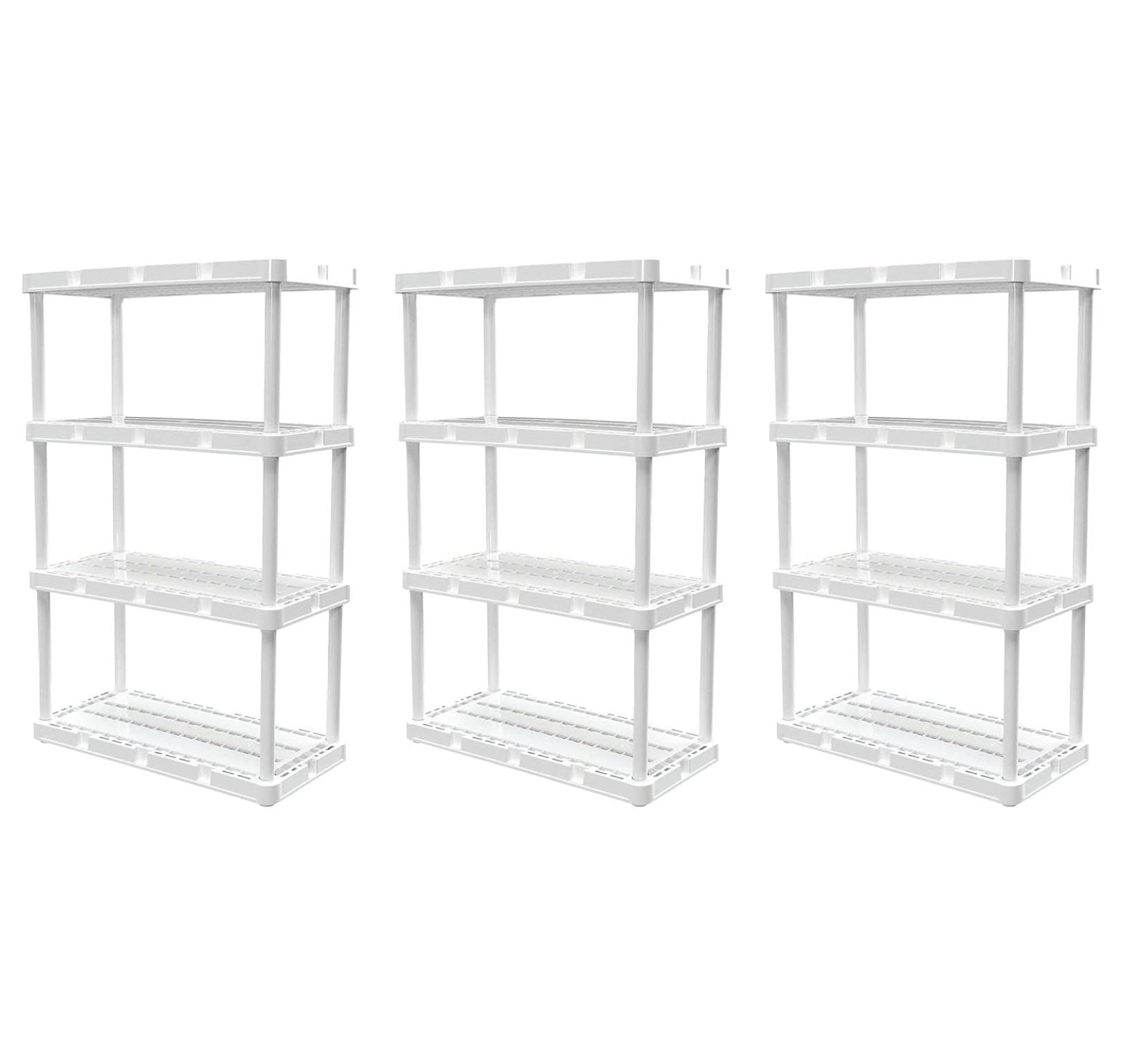DaiZuY 4 Shelf Knect-A-Shelf Ventilated Light Duty Storage Unit ...