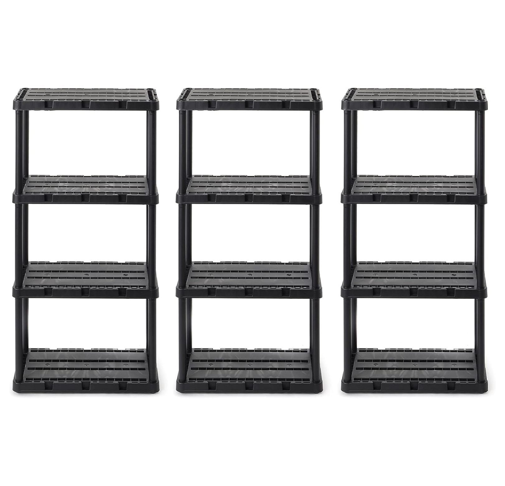 DaiZuY 4 Tier Knect-A-Shelf Solid Light Duty Storage Unit Organizer ...