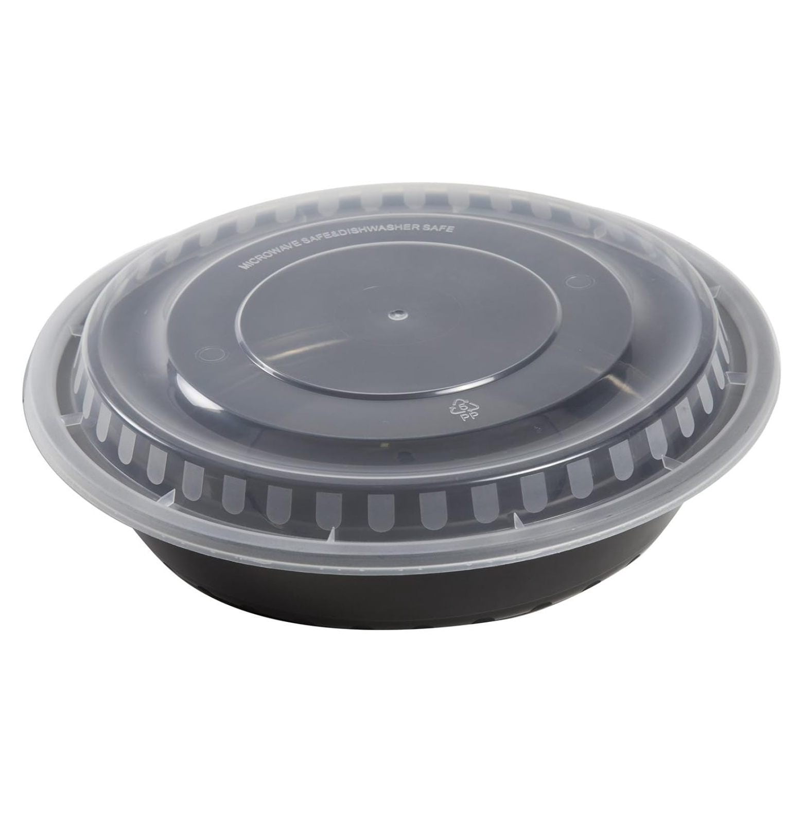 DaiZuY 9 Inch Round Black Plastic Containers with Lids, Ounces for ...