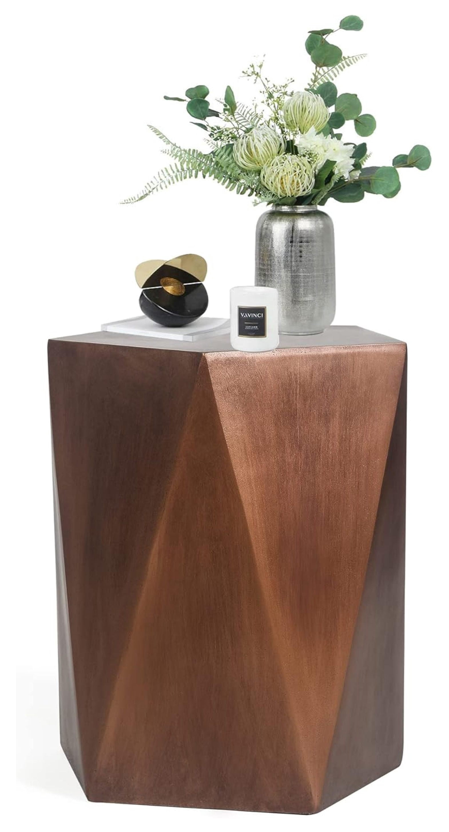 DaiZuY Concrete Outdoor Side, Accent End Coffee Table Plant Stand ...