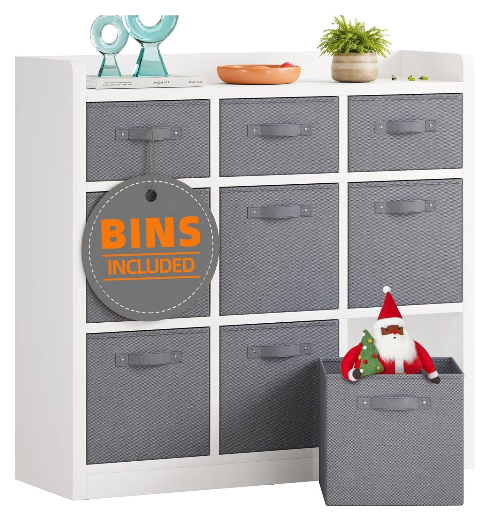 DaiZuY Cube Storage Organizer with Storage Bins Wooden Storage Cubes ...