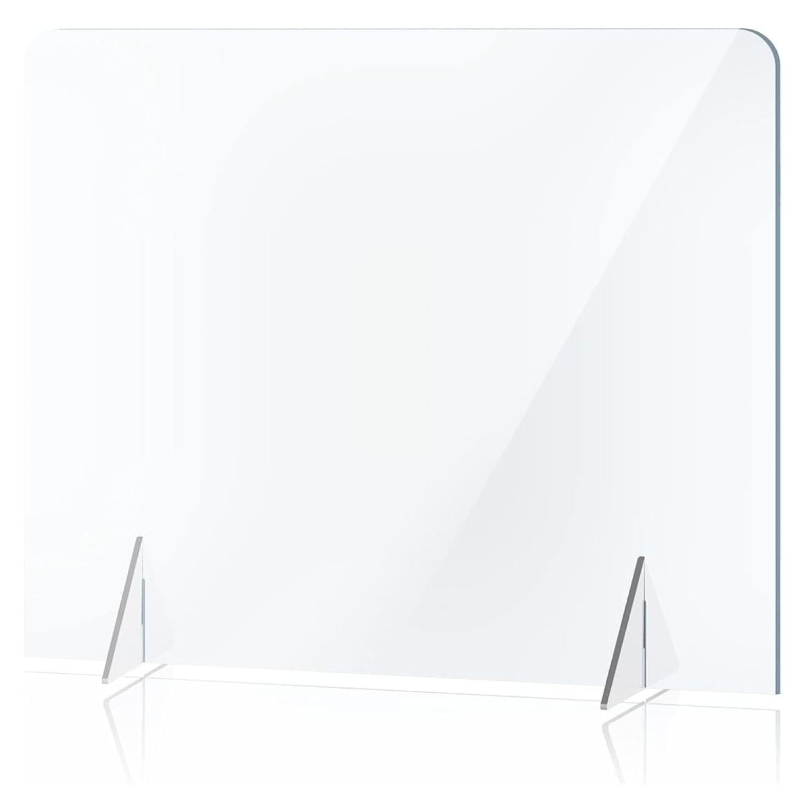 DaiZuY NO Cutout Sneeze Guard Panel for Counter and Desk,Portable Clear ...