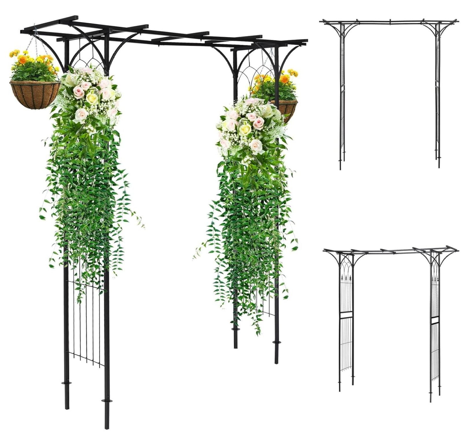 DaiZuY Garden Arch Trellis - Metal Garden Arbors for Climbing Plants ...