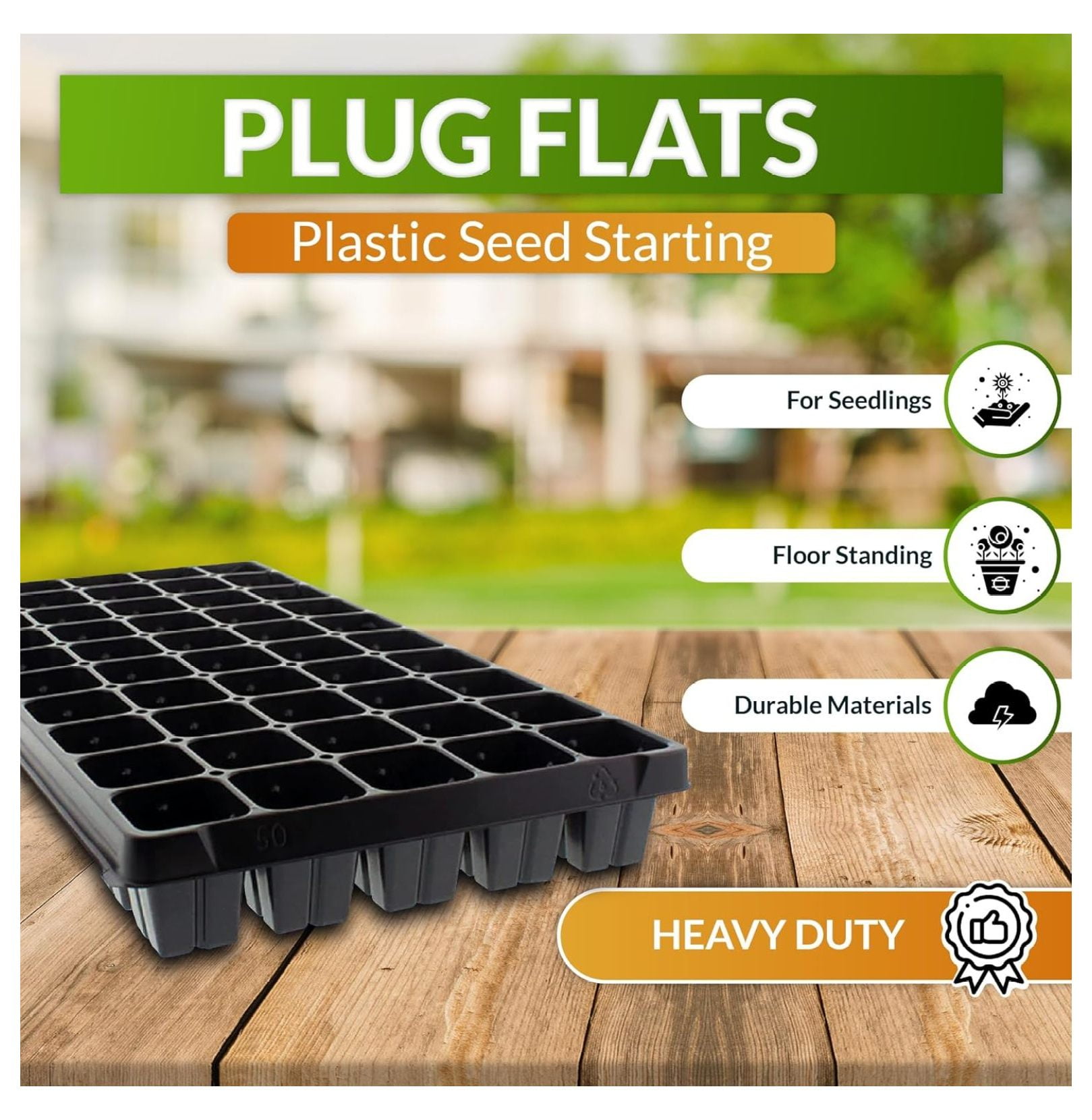 DaiZuY Greenhouse Megastore Plant Plug Trays - 50 Cells, 100 Pack ...