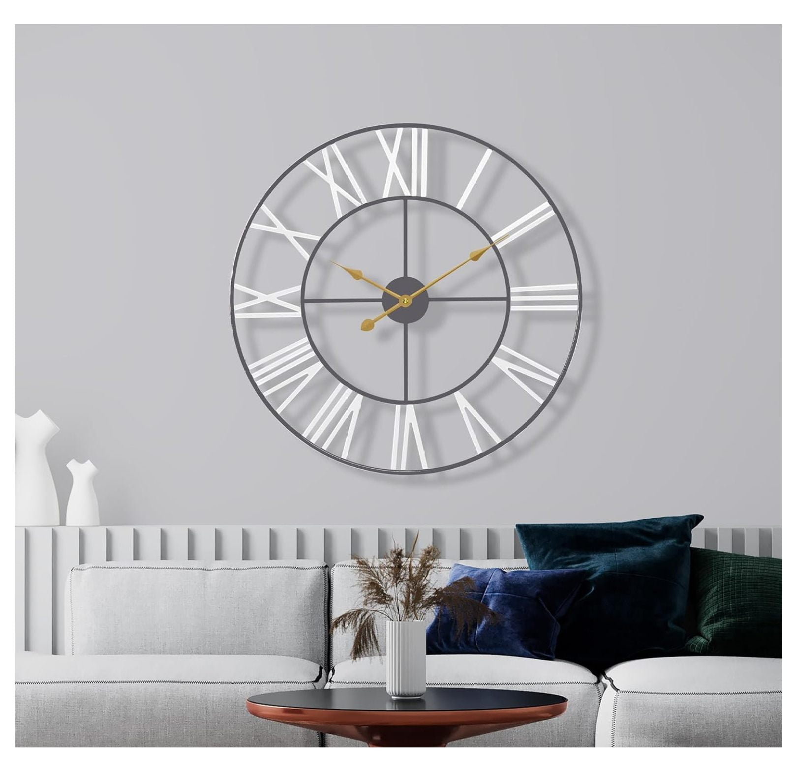 DaiZuY Large Wall Clock for Living Room Decor, (60CM) 24 Inch Wall ...