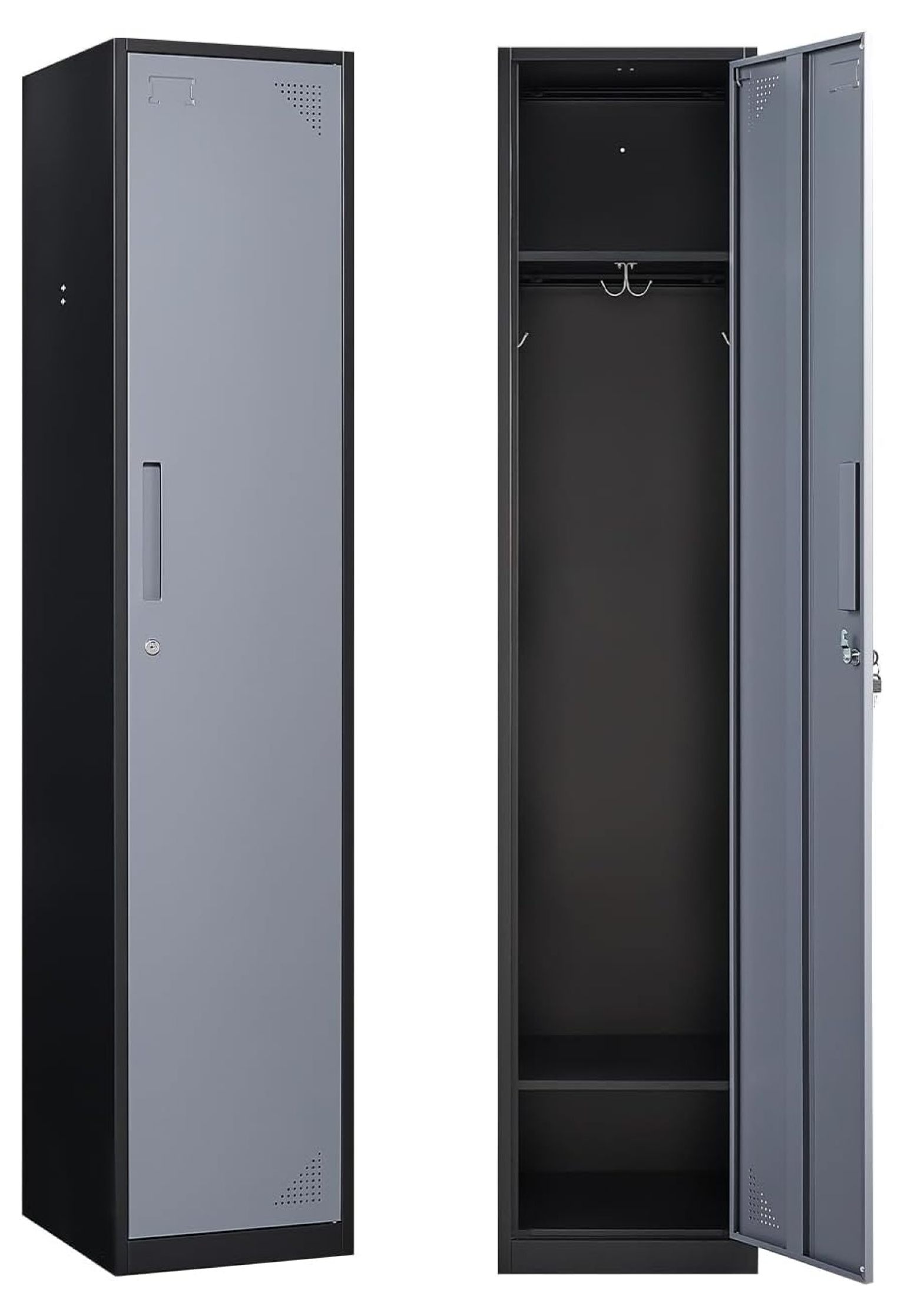 DaiZuY Metal Locker with 1 Doors, Tall Steel Storage Lockers for ...