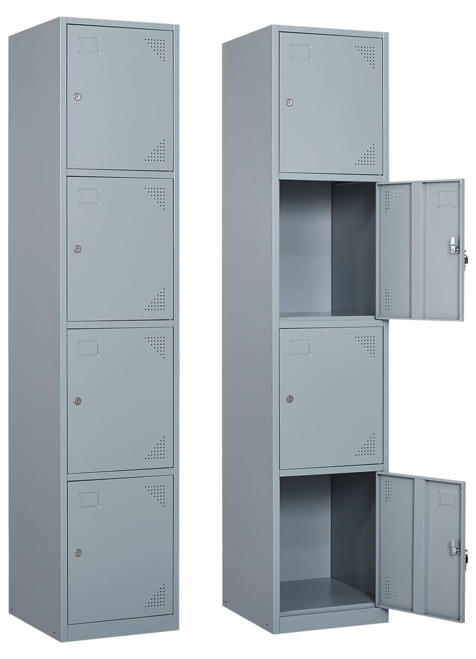 DaiZuY Metal Locker with 4 Doors, 71" Lockers for Employees Steel ...