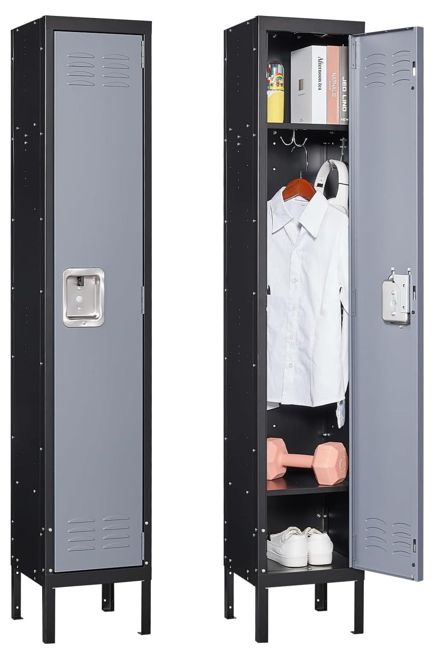 DaiZuY Metal Locker for Home, Dressing Room, Gym, 65.98" Steel Storage ...