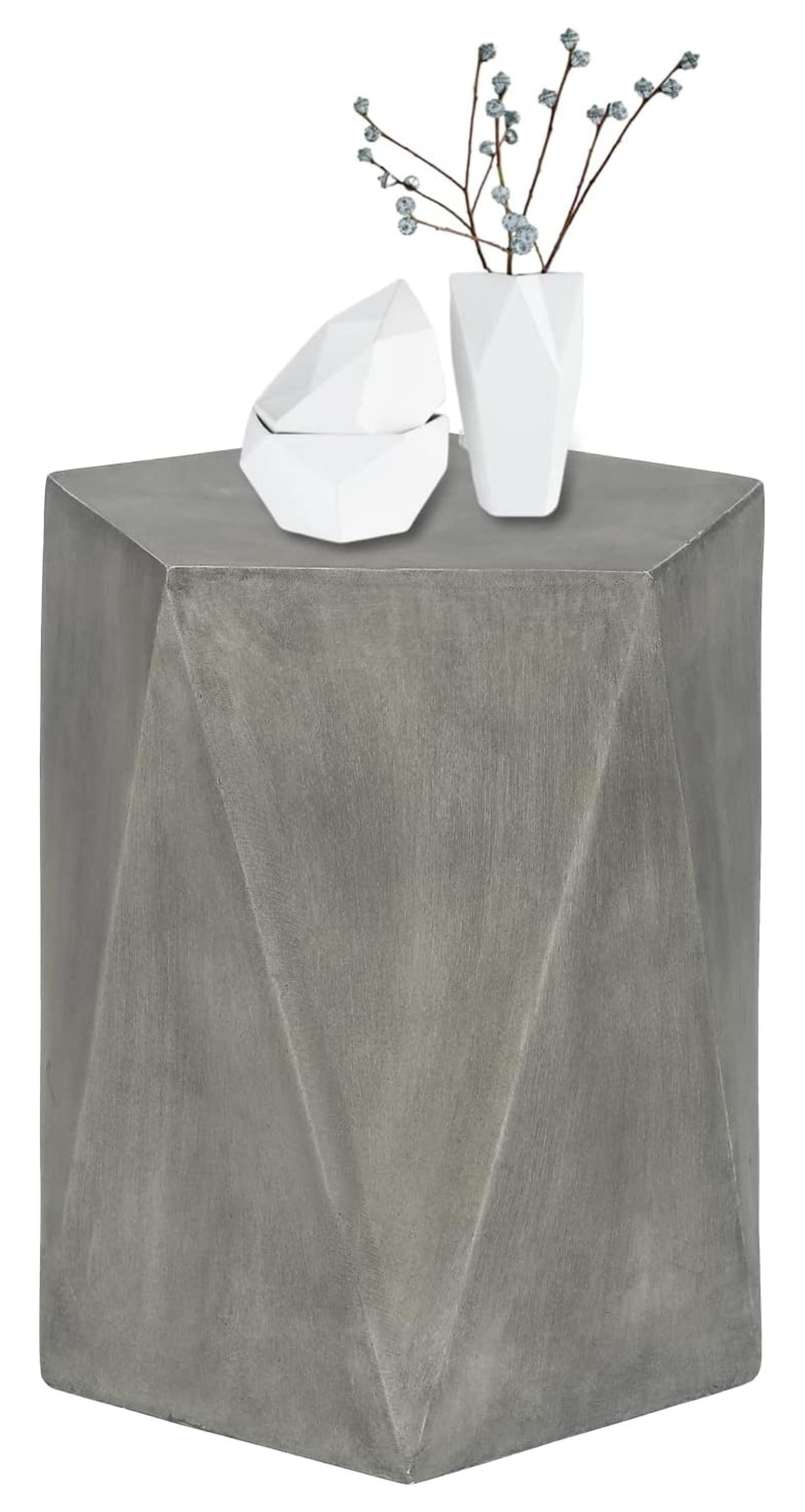 DaiZuY Modern 18" H Concrete Side Table Indoor Outdoor Accent End Table ...