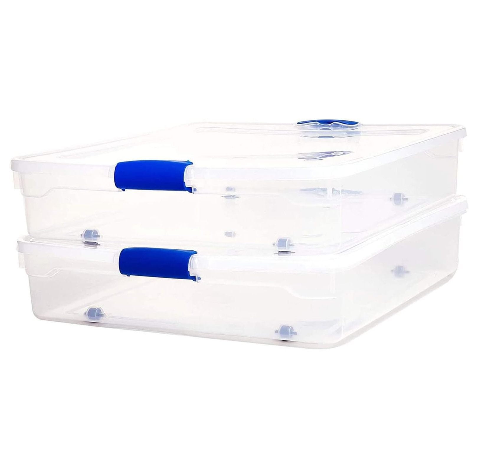 DaiZuY Multipurpose 60 Qt Underbed Secure Latching Clear Plastic ...
