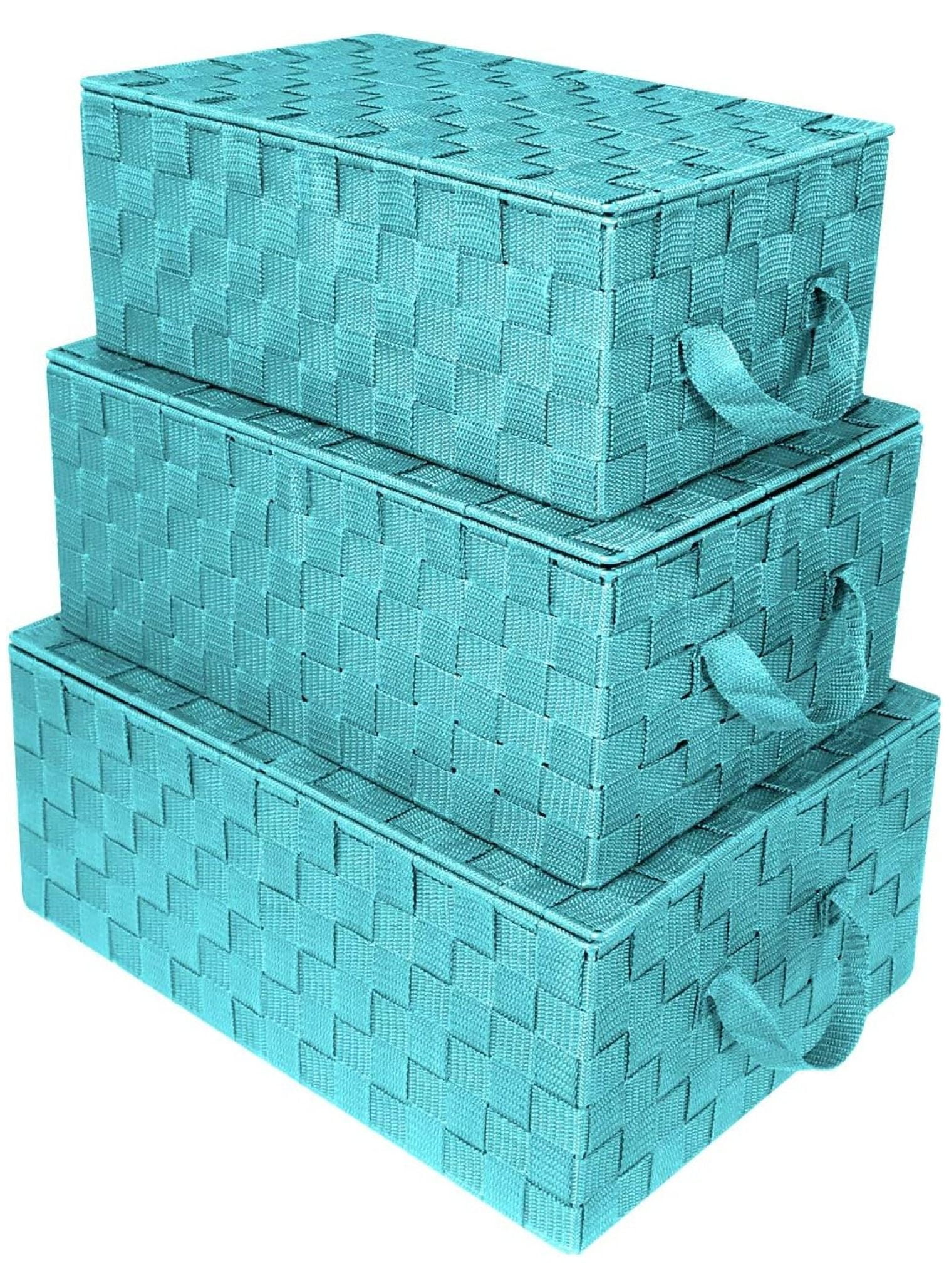 DaiZuY Set of 3 Storage Baskets for Organizing with Lid, Mesh Hand ...