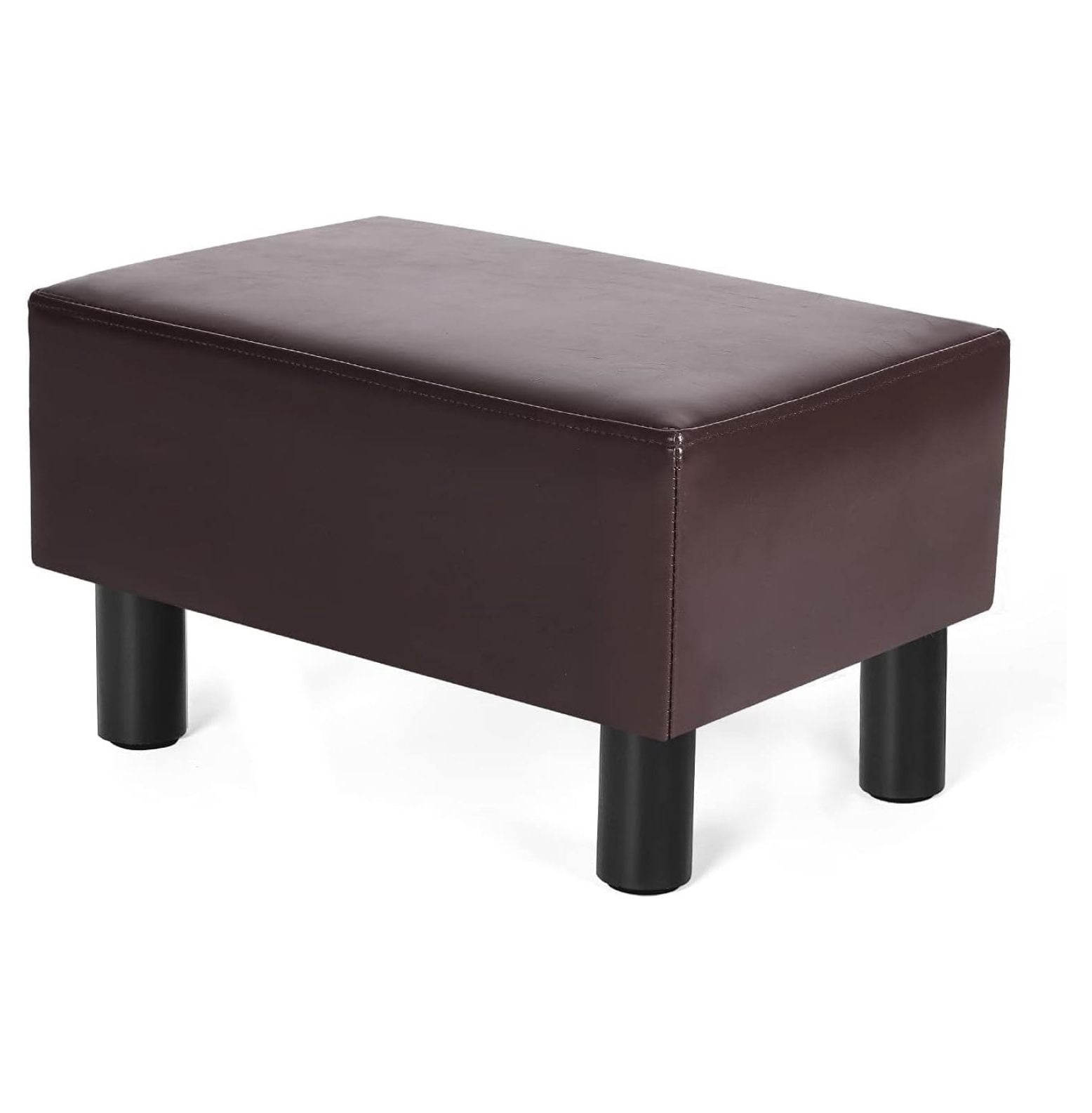 DaiZuY Small Footstool Ottoman Faux Leather Footrest Modern Rectangular ...