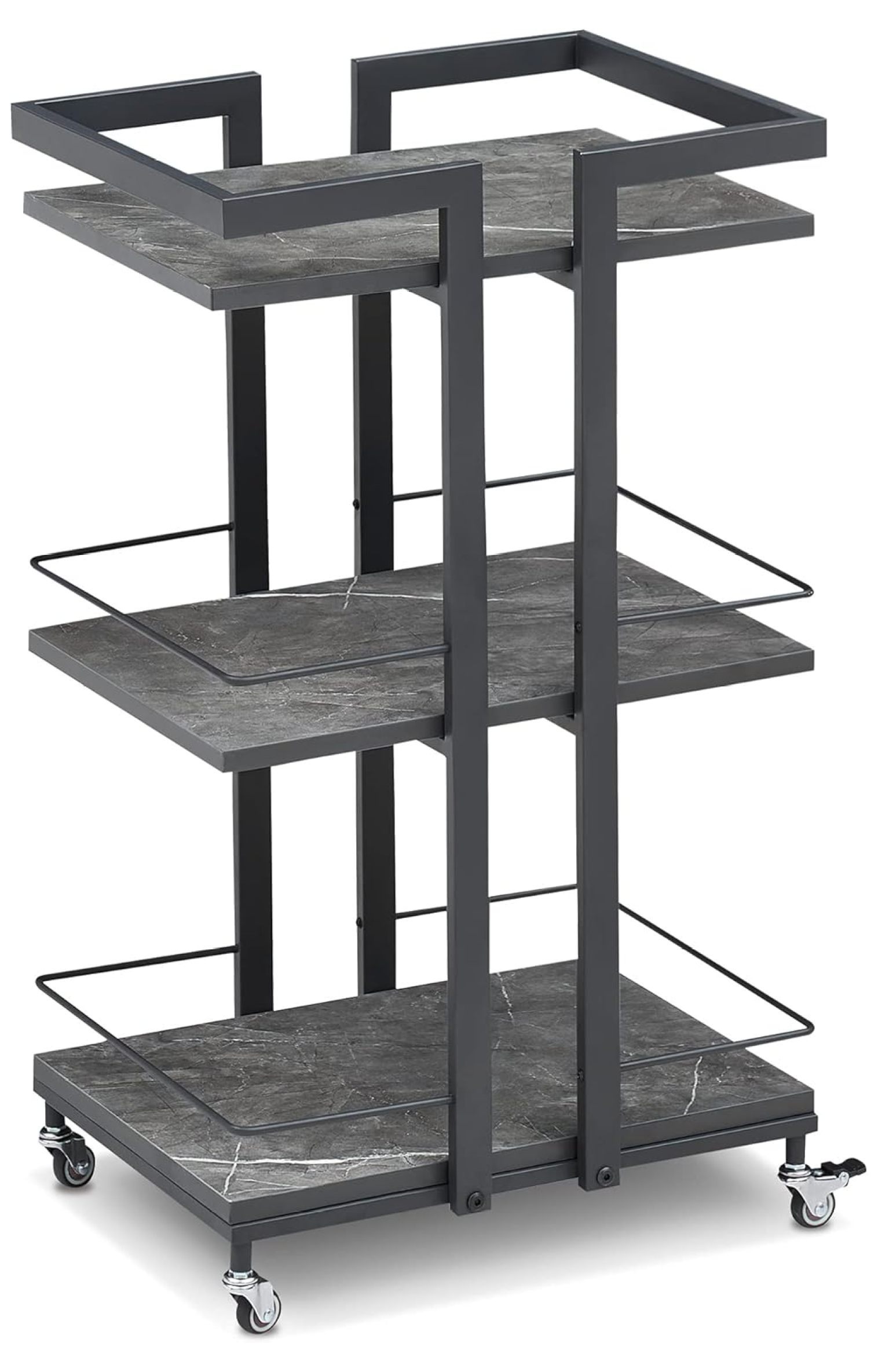 DaiZuY Utility Manicure Trolley Metal Storage Rolling Barber Cart with ...