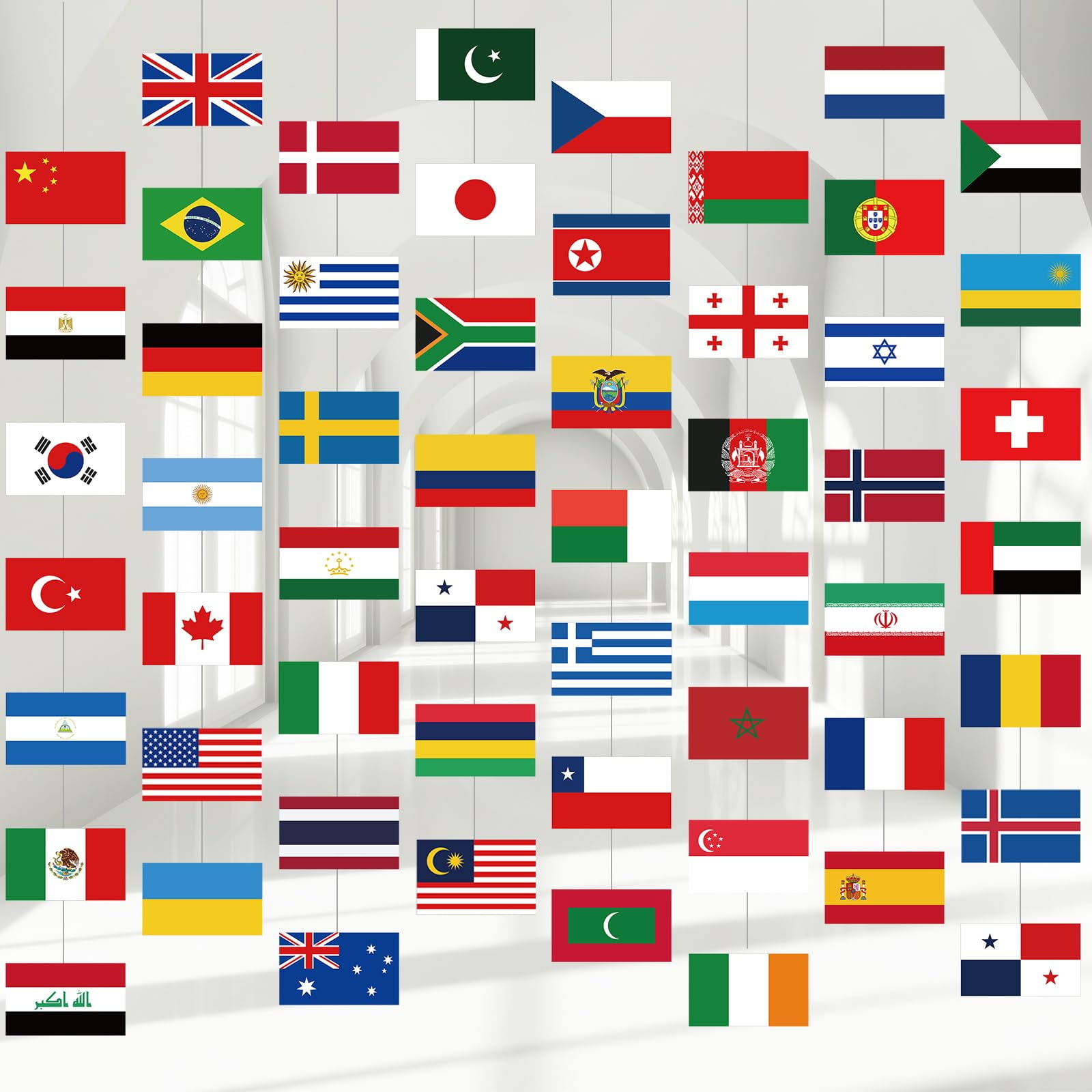 Daifunli 8 Pcs International Flags Decorations BSL1 56 Countries ...