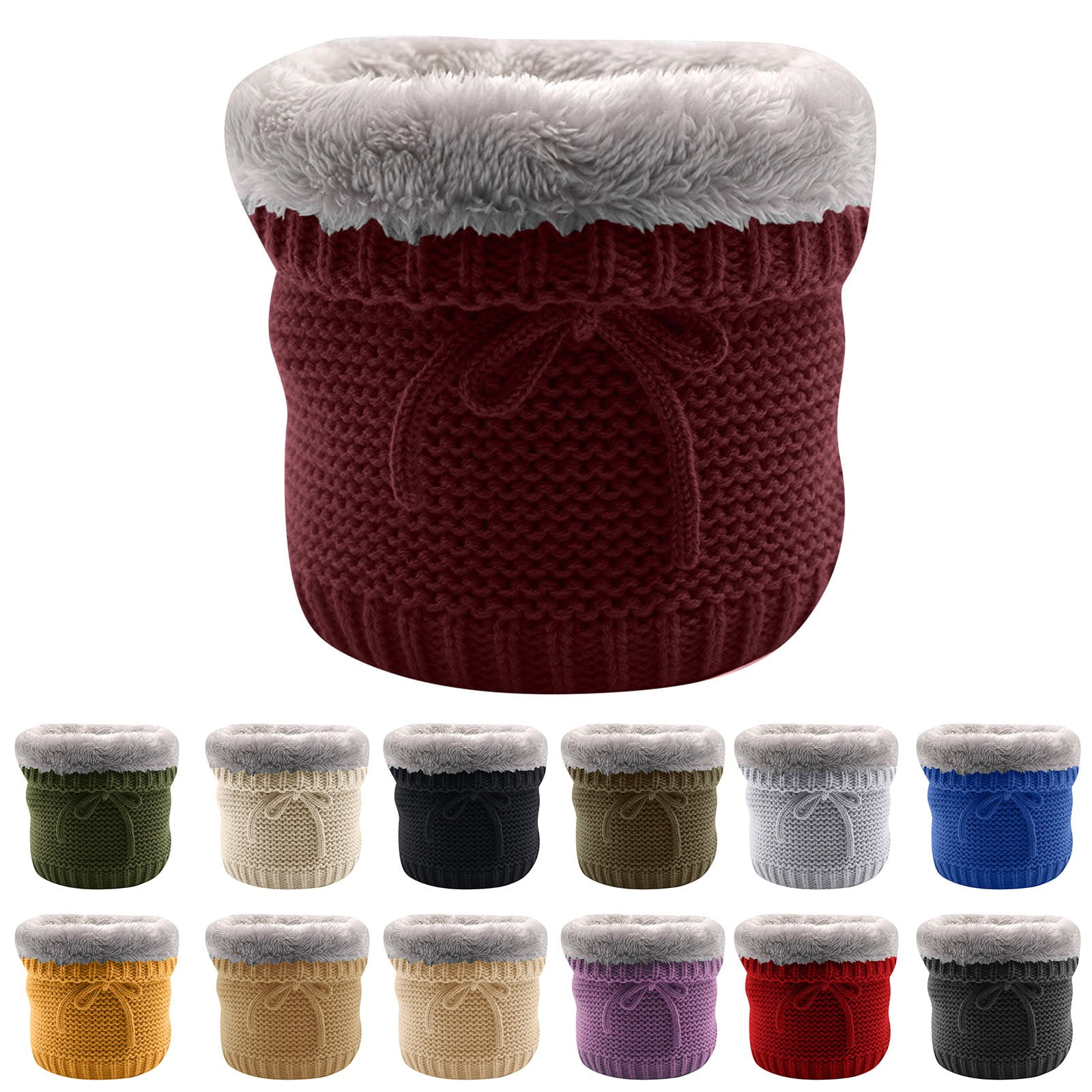 Daihomee 2Packs Elegant Neck Warmer Fleece Neck Gaiter Winter Faces ...