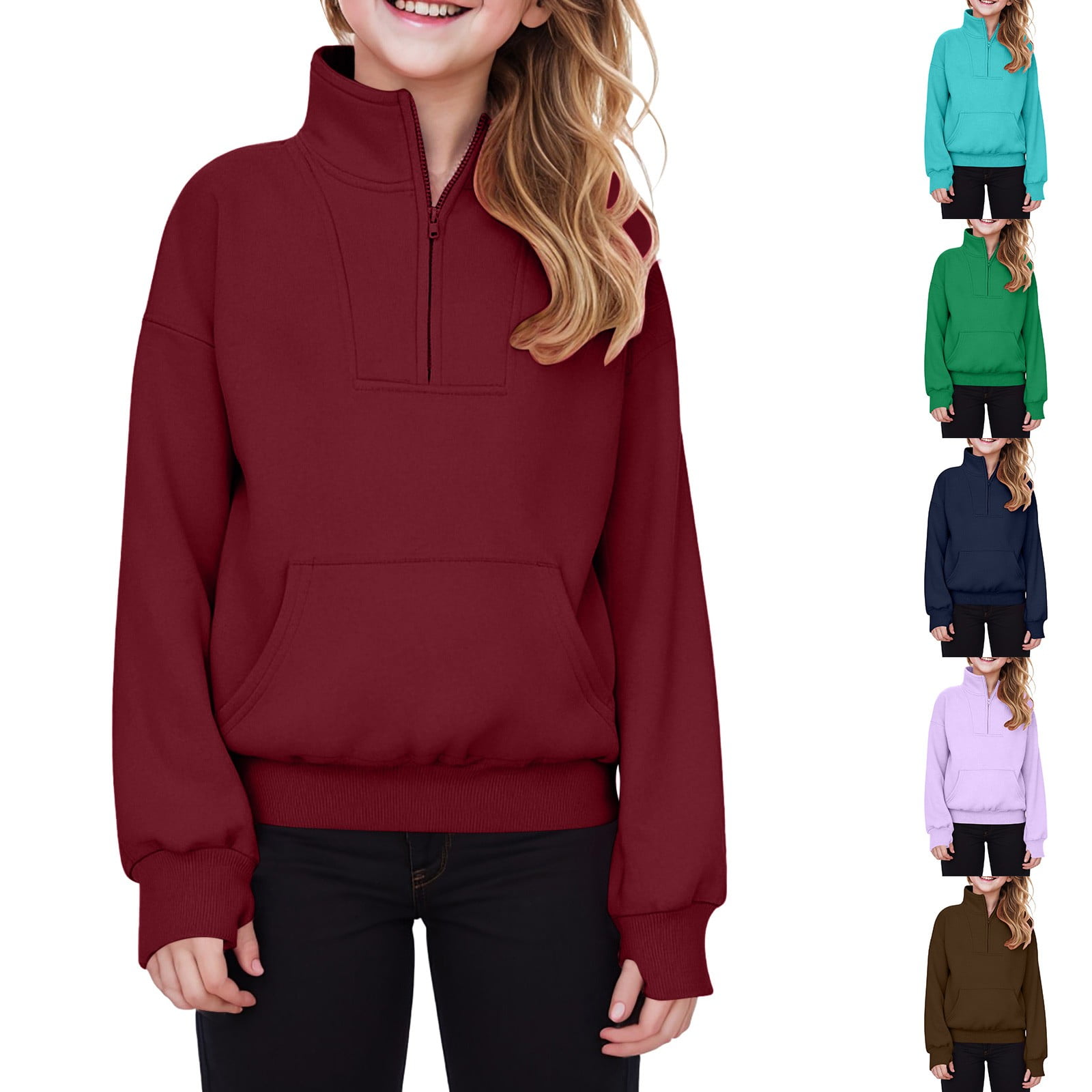 Daihomee Kids Soft Fleece Hooded Sweatshirts Pullover Sweatshirt Girls ...