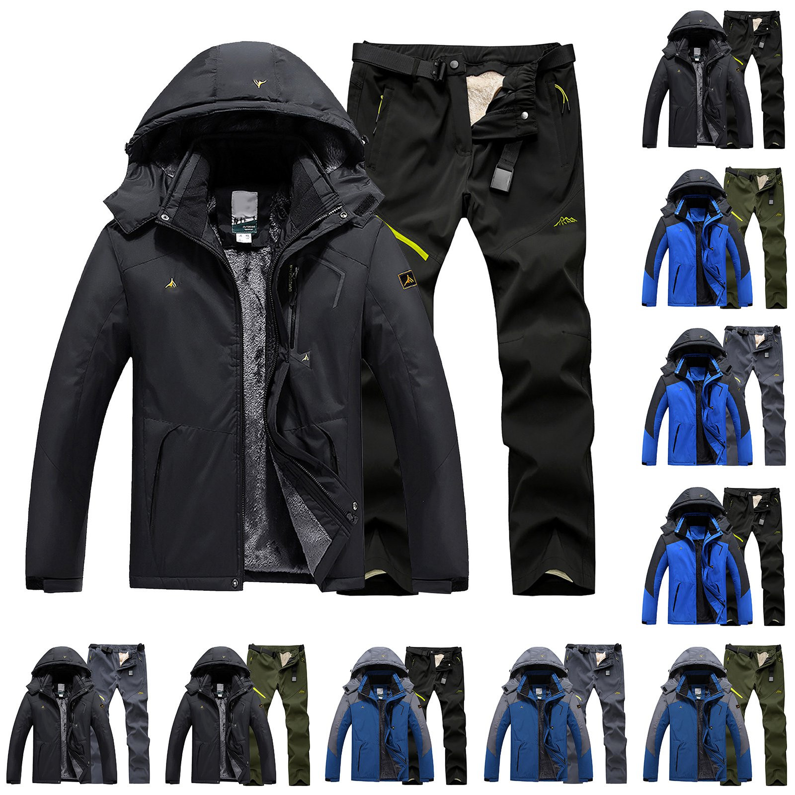 Daihomee Men Ski Jacket Ski Pants Winter Warm Water Proof Outdoor ...
