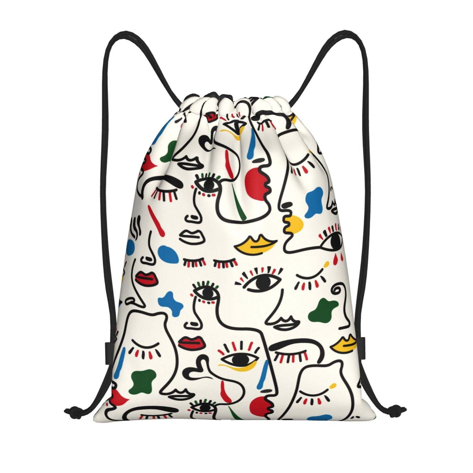 Daiia Aabstract Eyes Pattern Drawstring Backpack, Gym Bag, Lightweight ...
