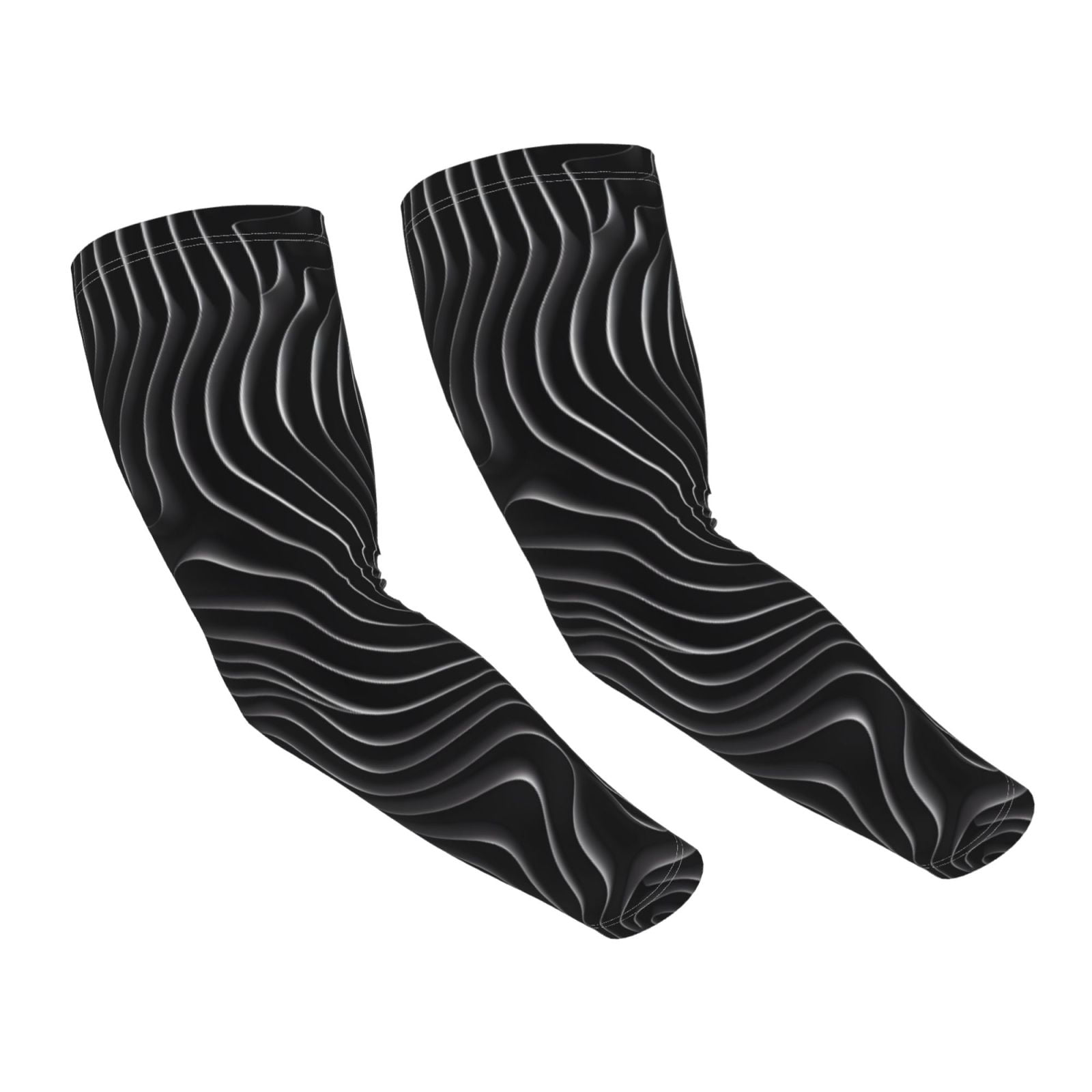 Daiia Abstract Black And White Waves UV Sun Protection Arm Sleeves ...