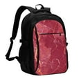 Daiia Abstract Red Marble Pattern USB Charging Backpack for Men and ...