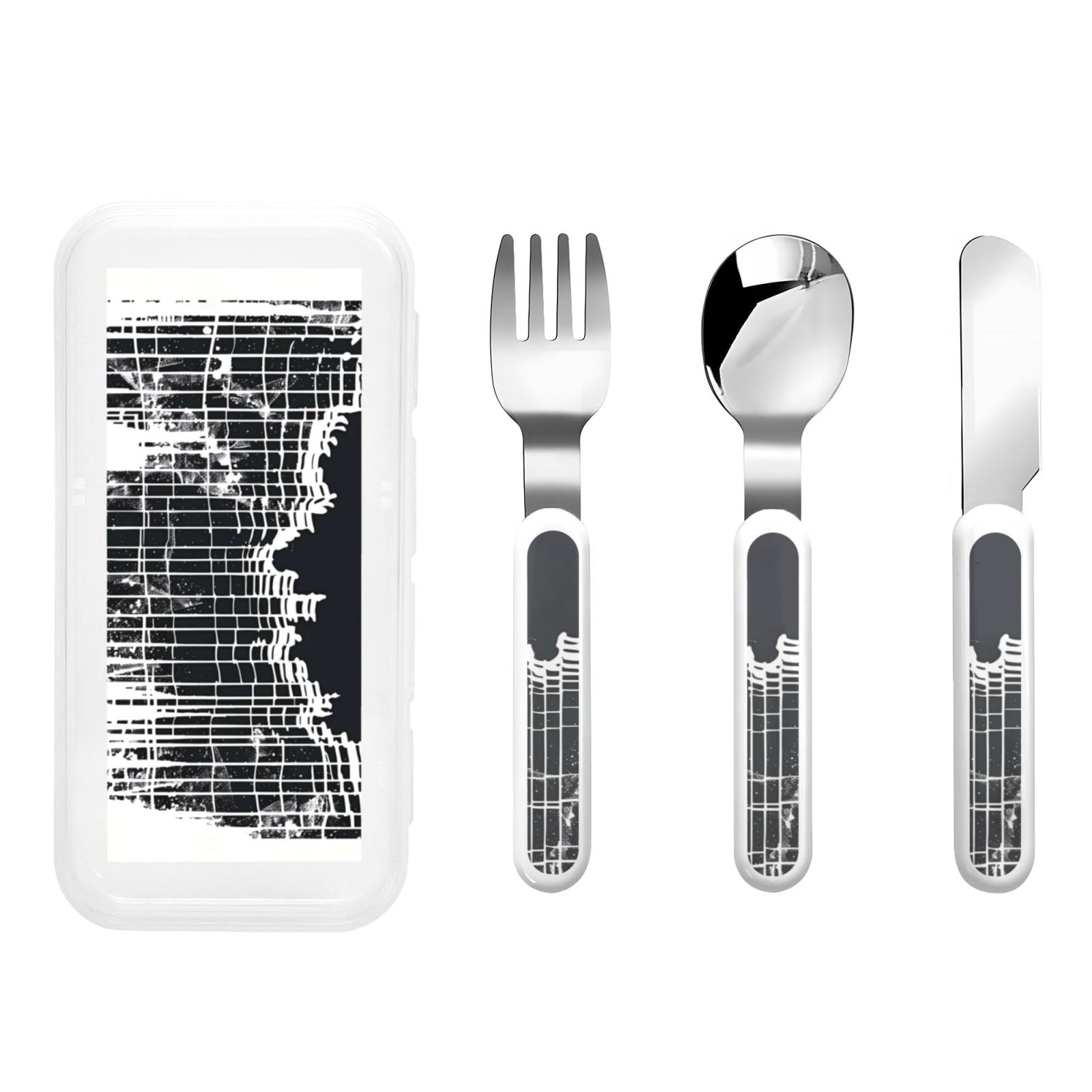 Daiia Abstract Red Sun Design for Stainless Steel Kids Silverware Set ...