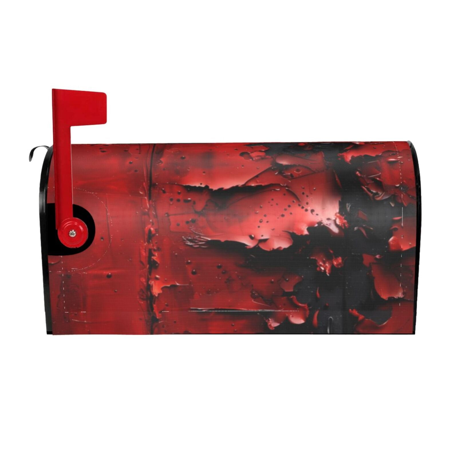 Daiia Abstract Red Textured Canvas Mailbox Cover , Magnetic Welcome ...