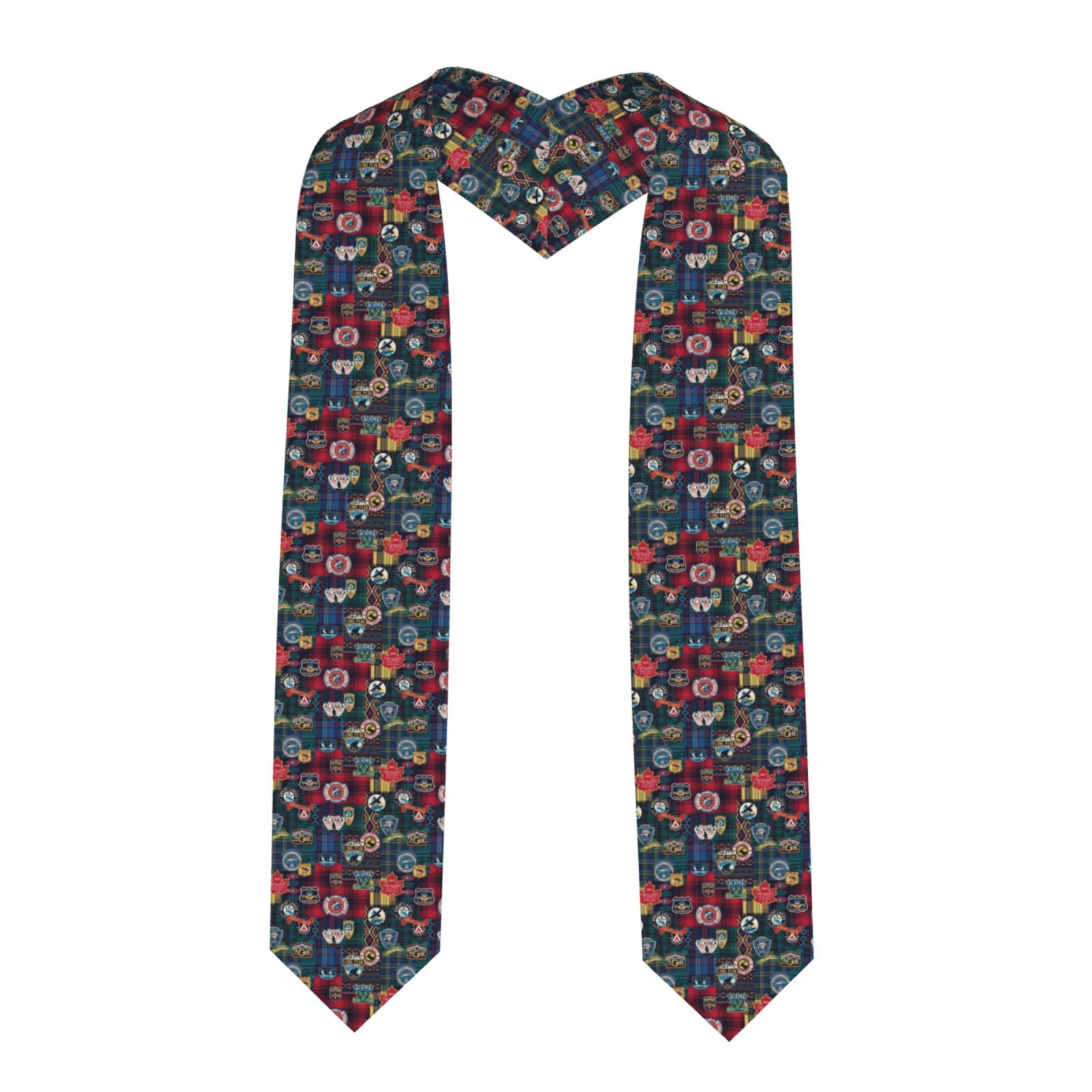 Daiia Adventure Camping Badge Pattern Graduation Shawl Stole – Satin ...