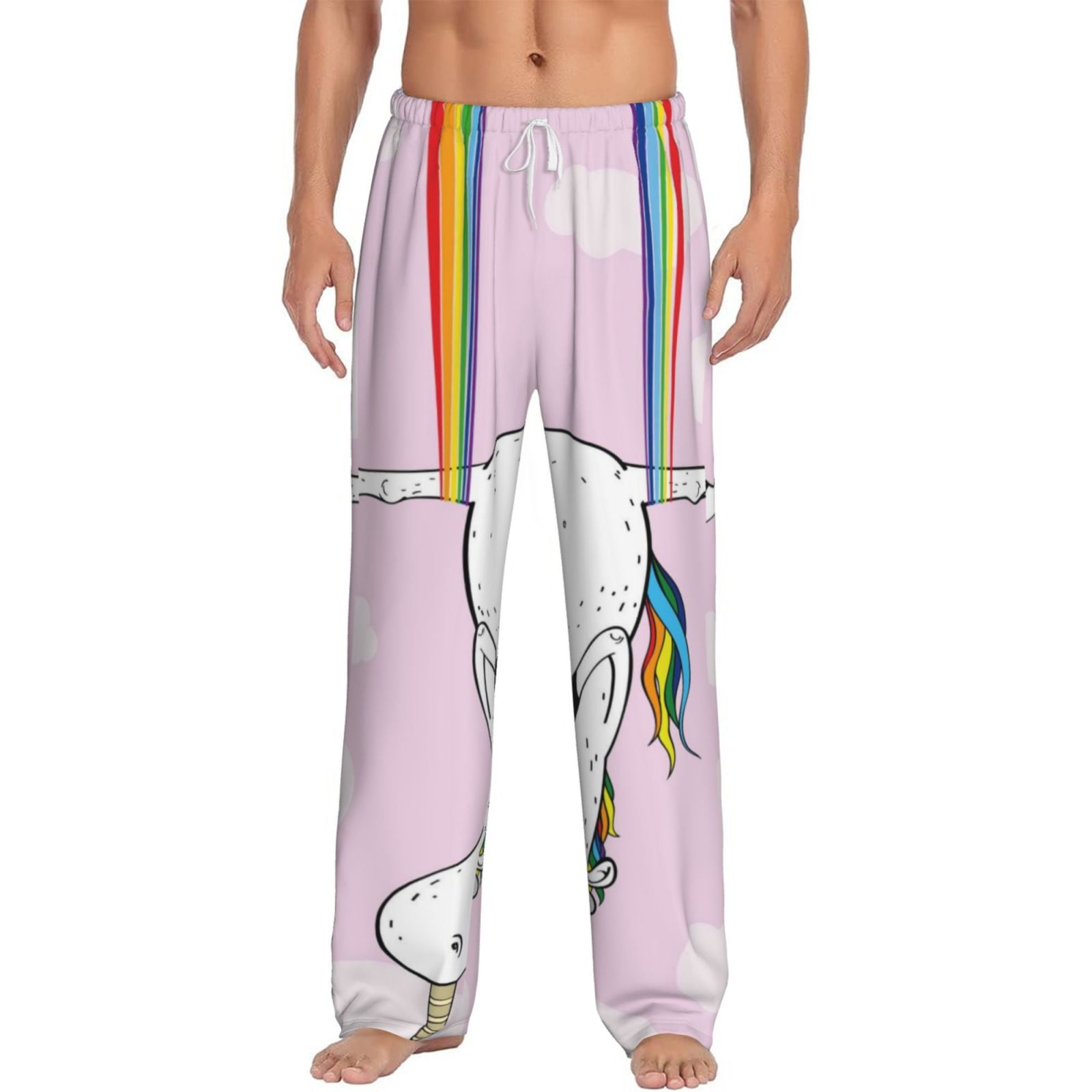 Daiia Aerial Yoga for Unicorn Men's Sleep Pant with Pockets and ...