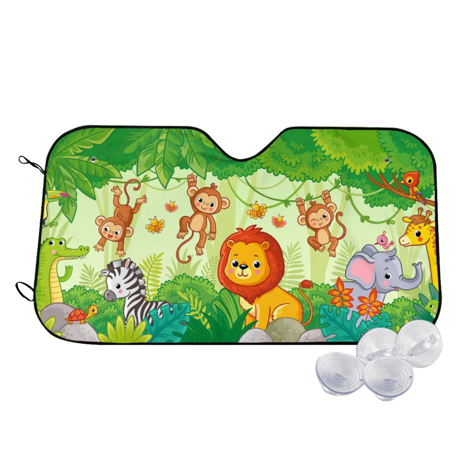 Daiia African Animals in the Jungle Windshield Sun Shade for Car SUV ...