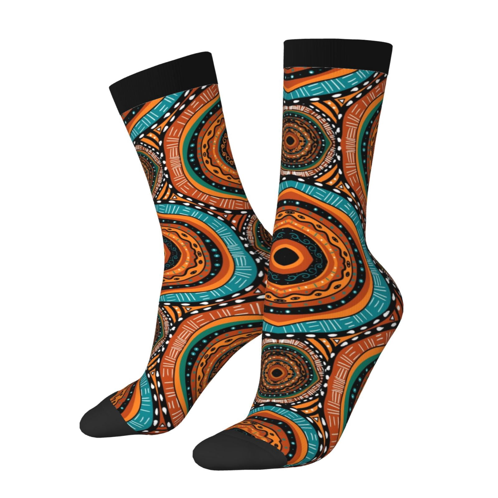 Daiia African Tribal Style Print Crew Socks – Soft Breathable Long ...