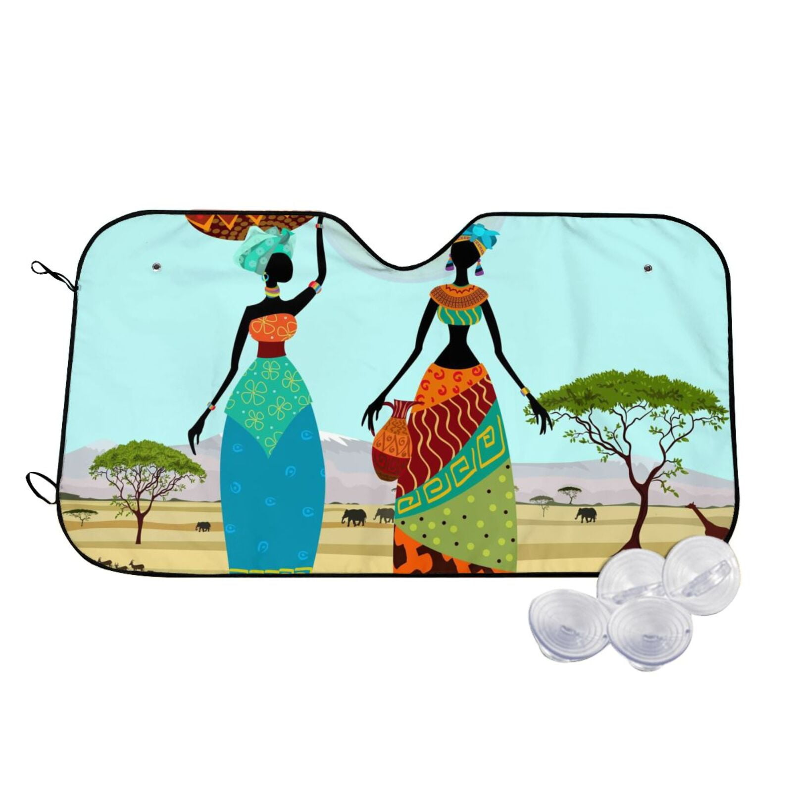 Daiia African Women Windshield Sun Shade for Car SUV Truck (Medium ...
