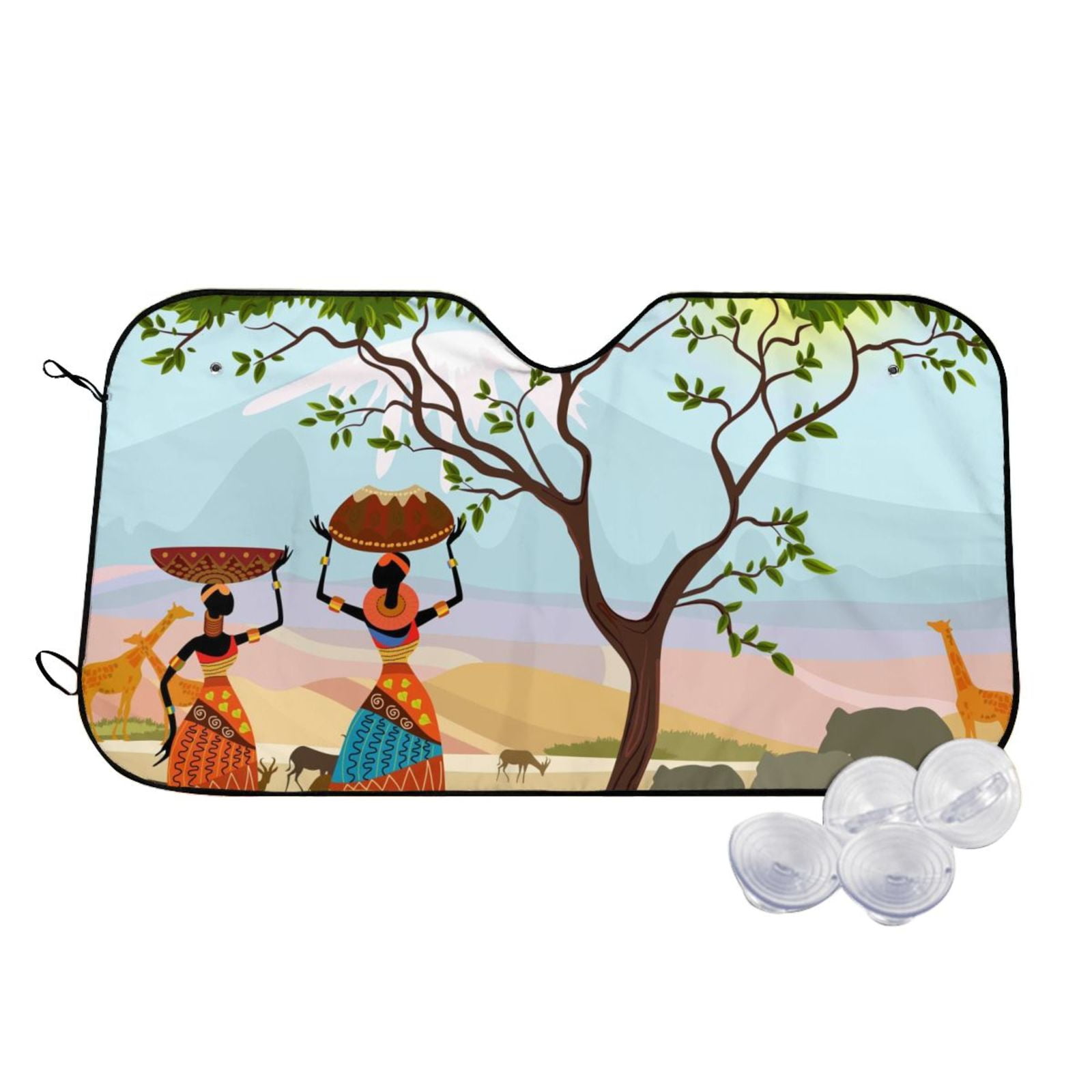 Daiia African Women Windshield Sun Shade for Car SUV Truck (Small ...